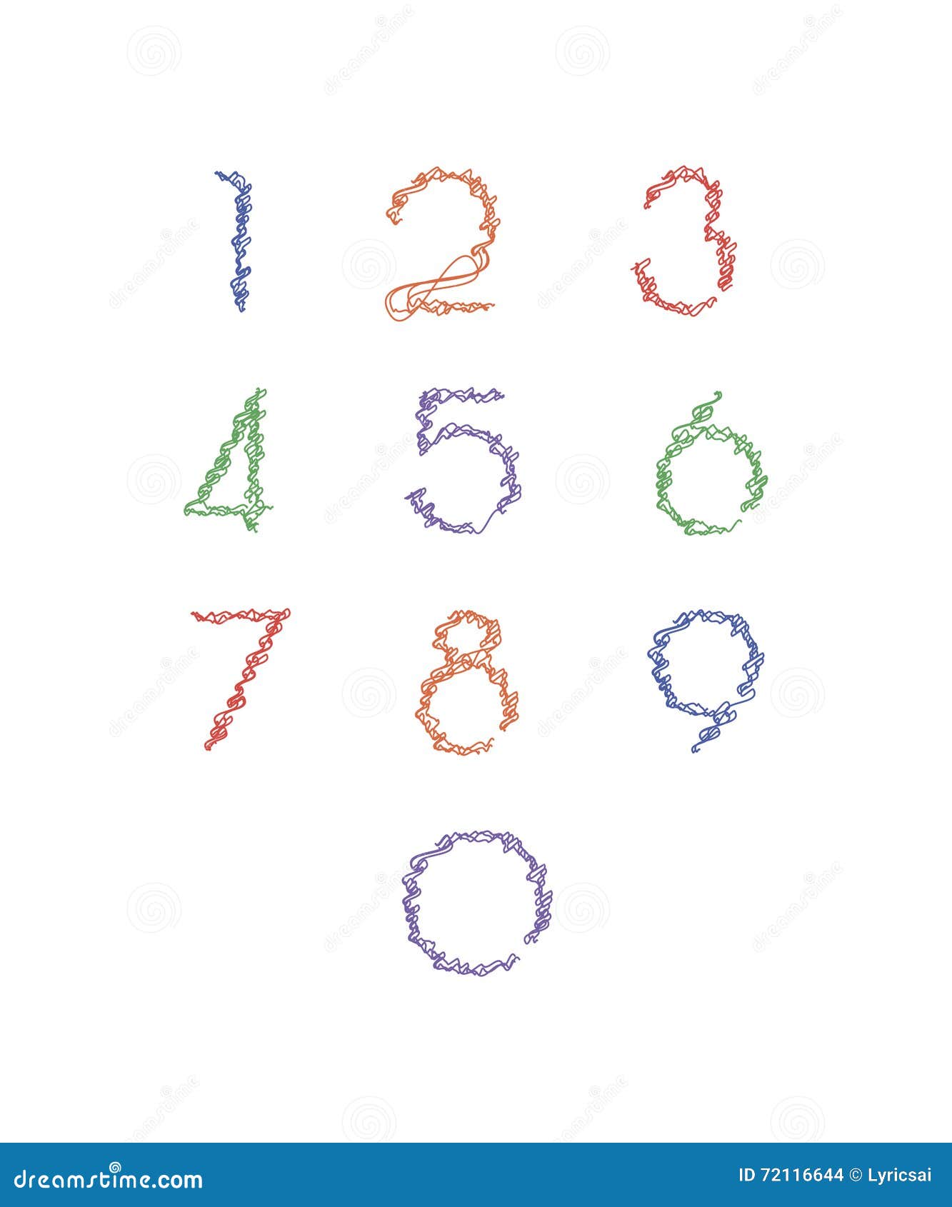 Numbers brush set stock vector. Illustration of brush - 72116644