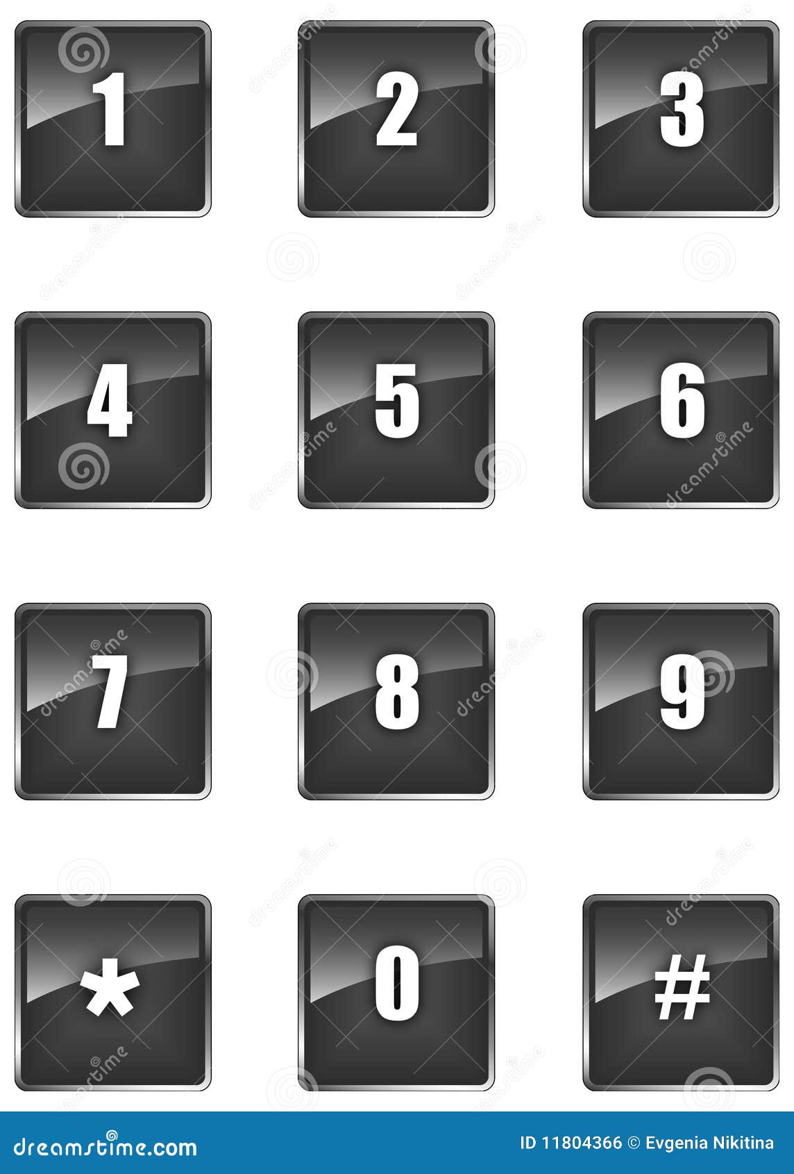 Numbers buttons stock vector. Illustration of gloss, chat - 11804366
