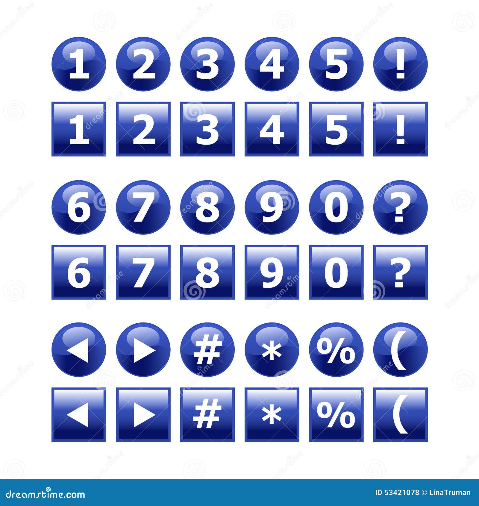 Numbers Buttons stock vector. Illustration of insignia - 53421078