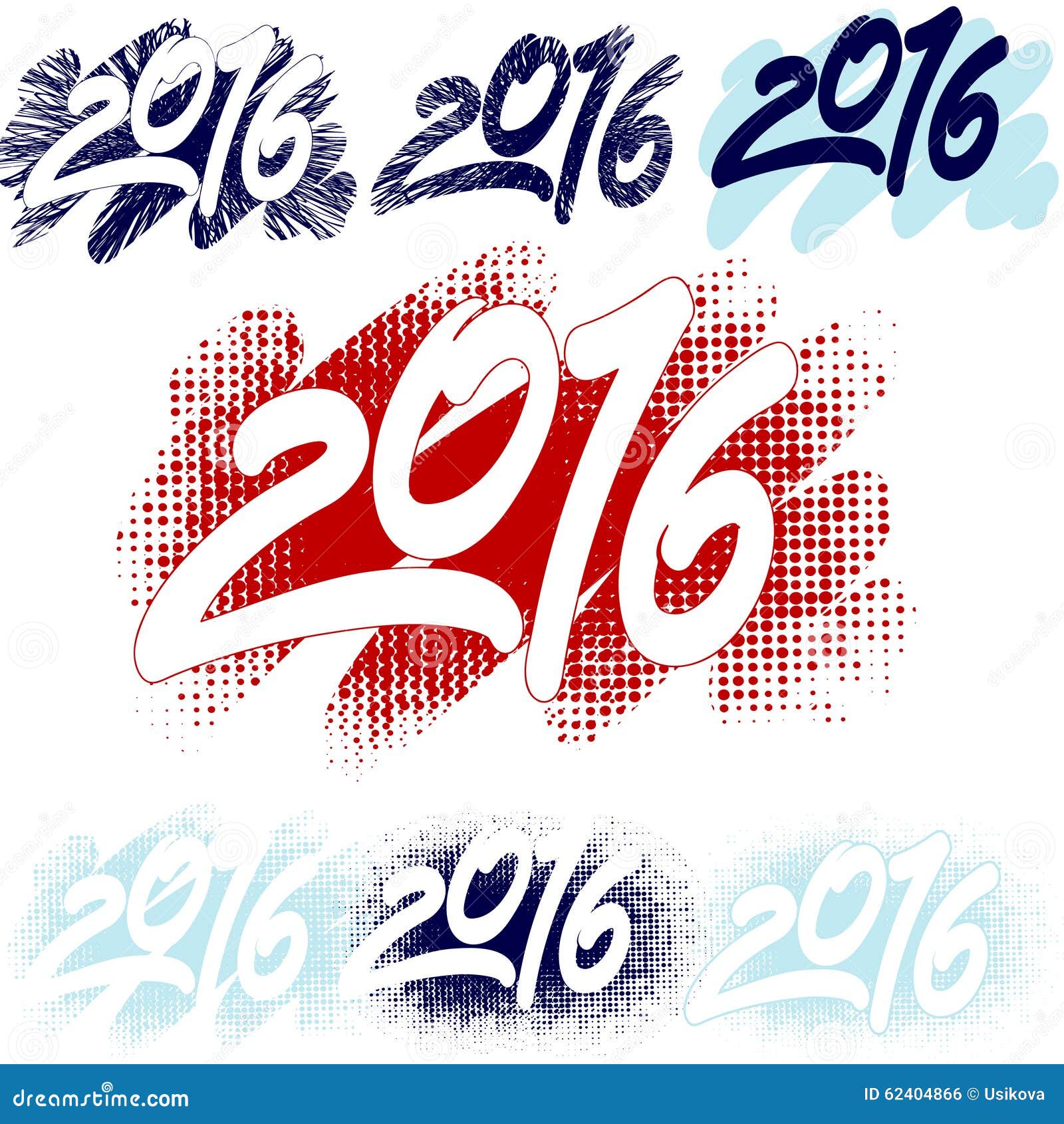 Numbers 2016 stock vector. Illustration of clip, drawing - 62404866