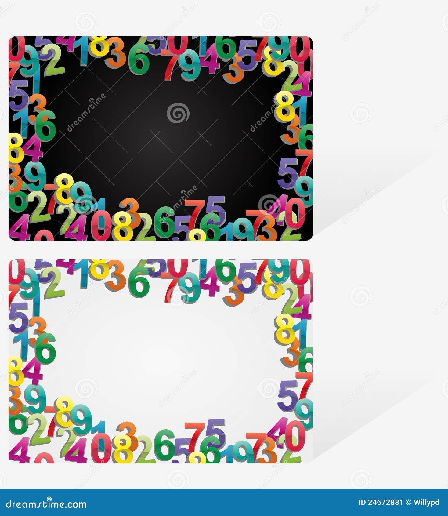 Numbers card stock vector. Illustration of white, presentation - 24672881