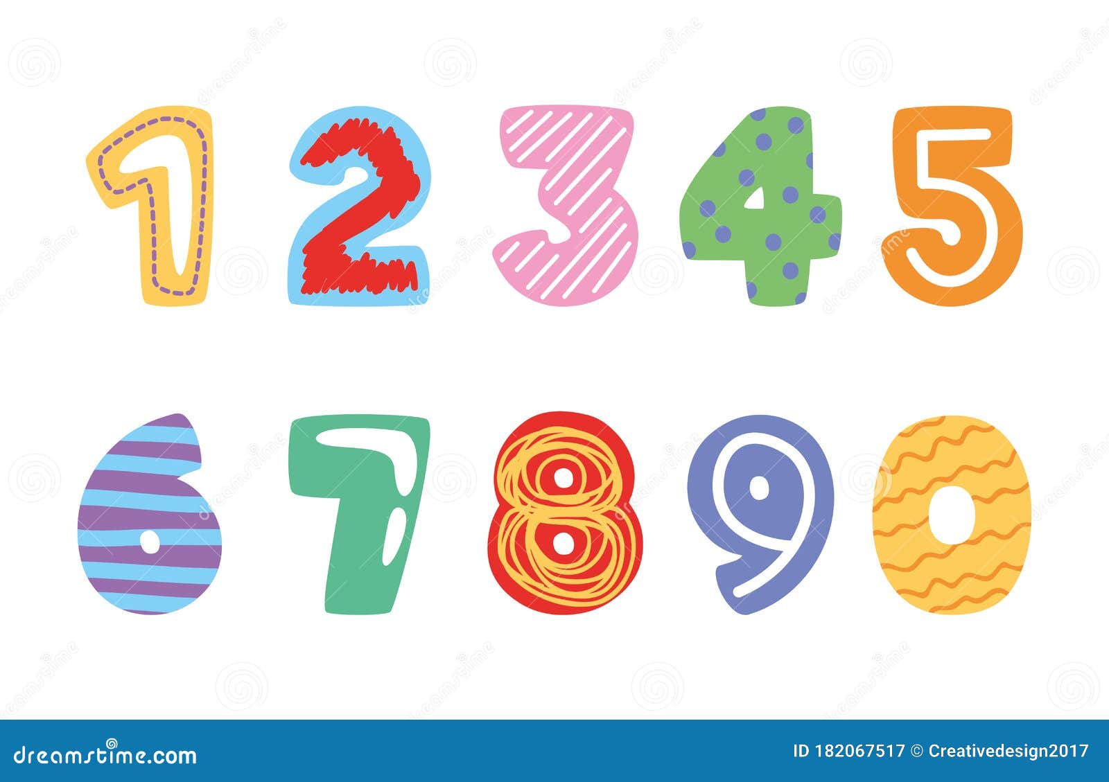 Numbers cartoons. vector stock vector. Illustration of number - 182067517