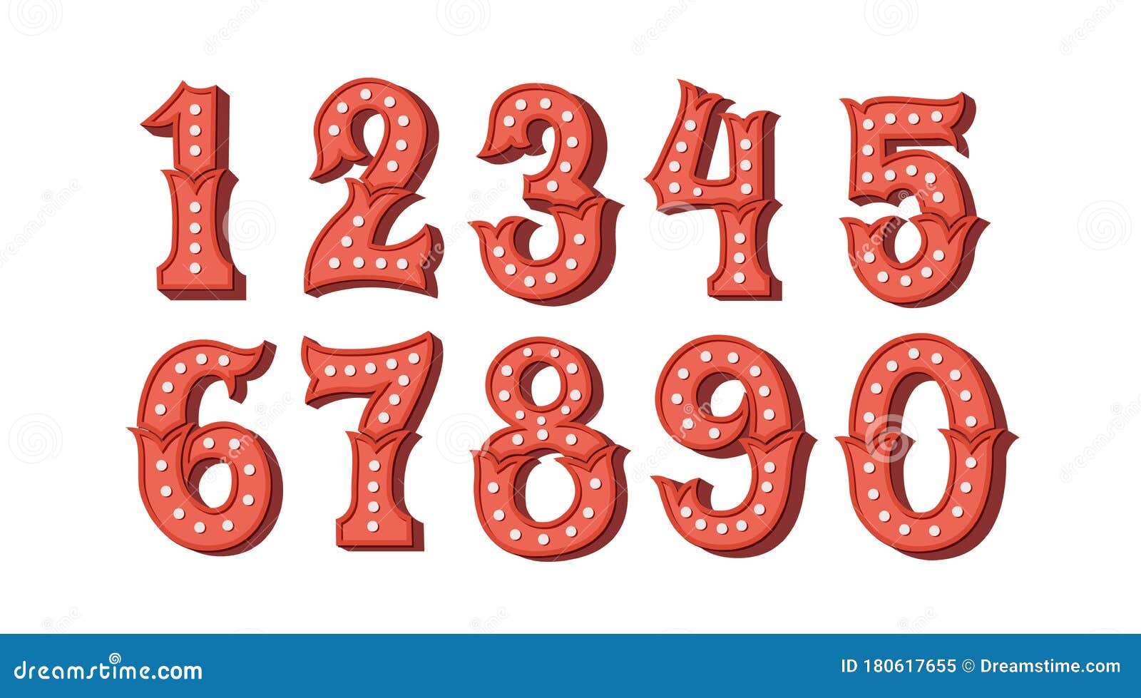 Numbers in Circus Style. Vector Illustration on a White Background ...