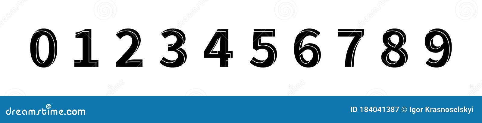 Numbers Collection. Numbers Form 0 To 9. 3d Vintage Numbers Stock ...