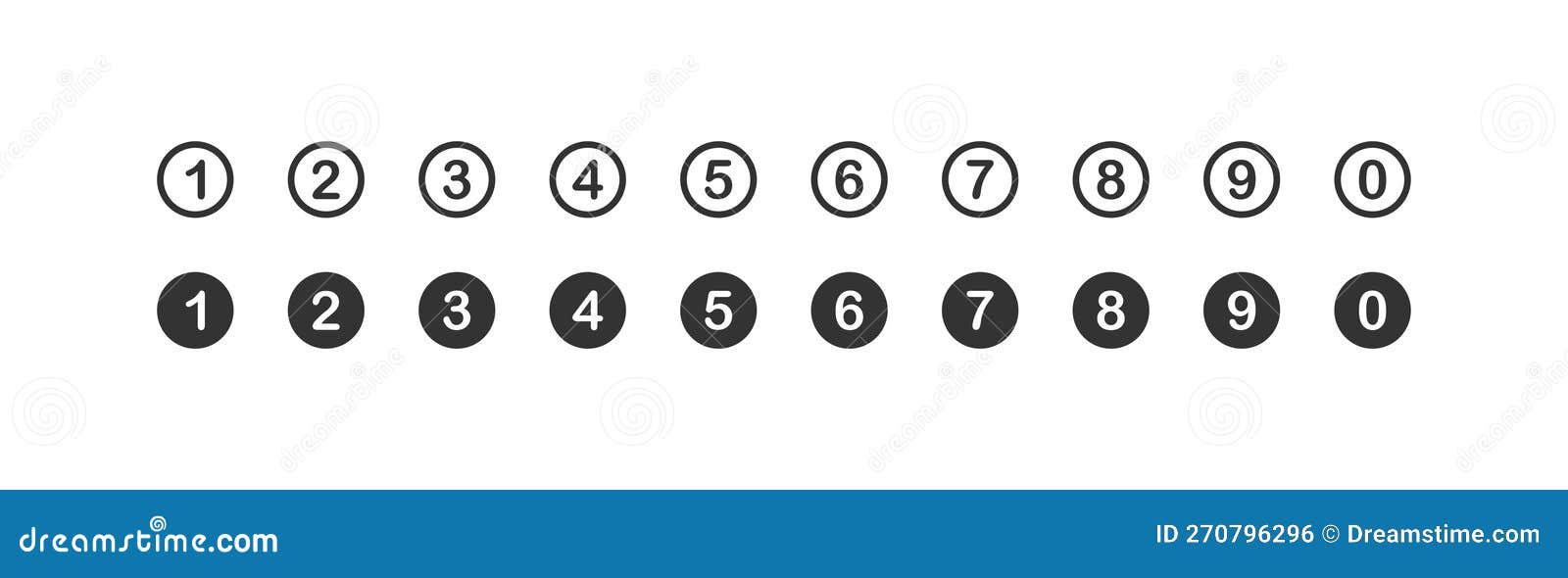 Numbers Collection Icon. Numbers 1, 2, 3, 4, 5, 6, 7, 8, 9, 0 Vector ...