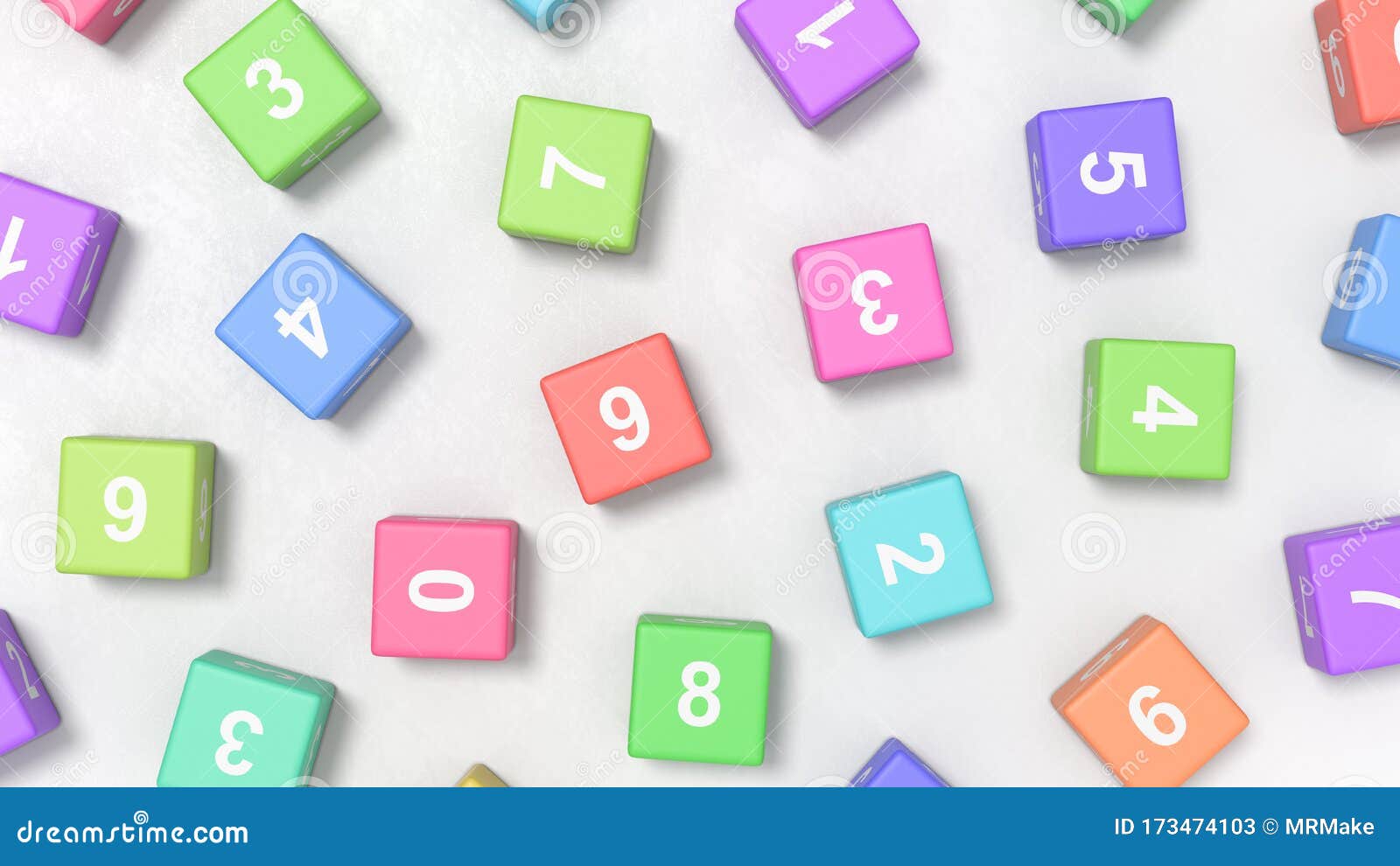 Numbers On Cubes And Happy Kids In Background Vector Illustration ...