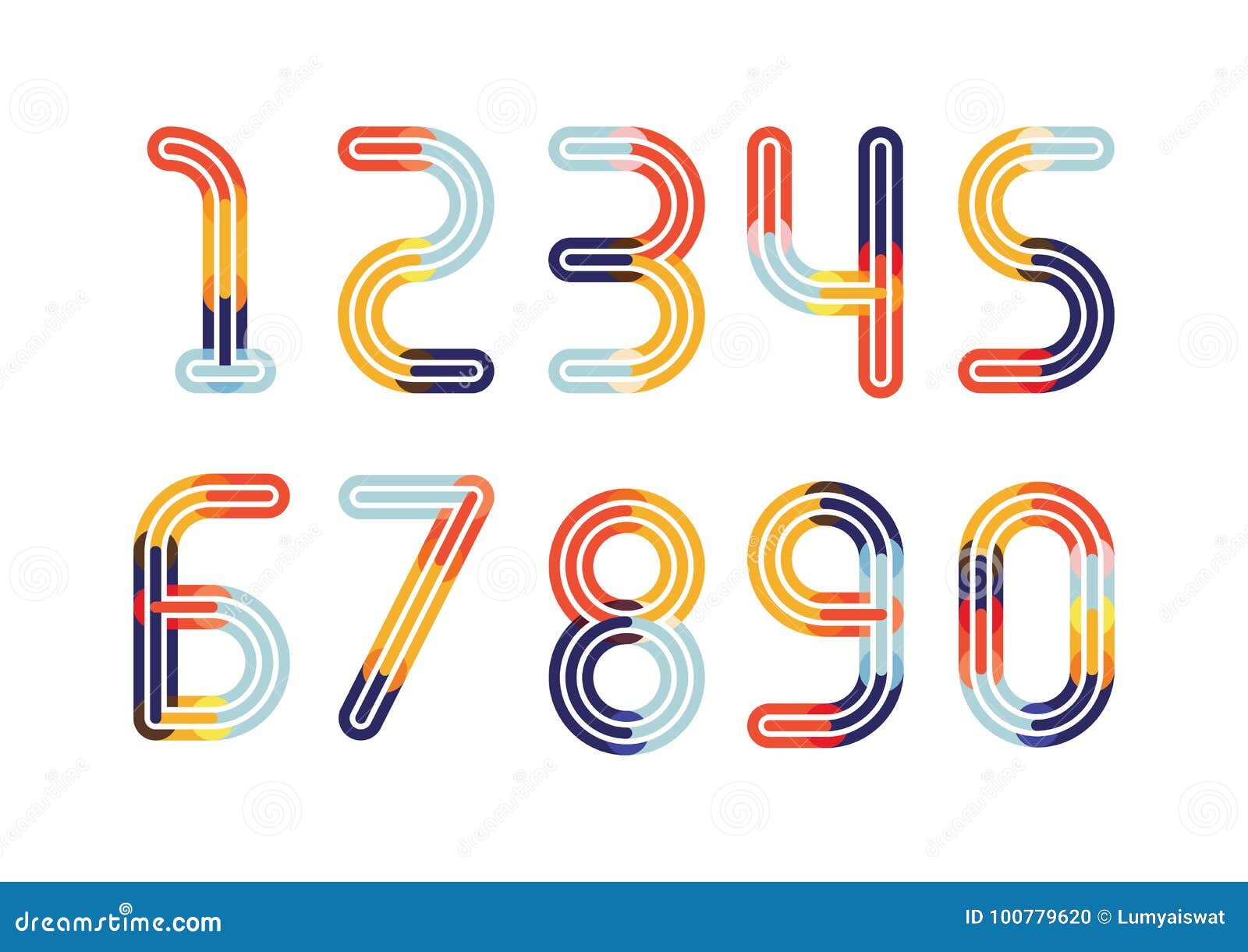 Numbers Colorful Overlay stock vector. Illustration of number - 100779620