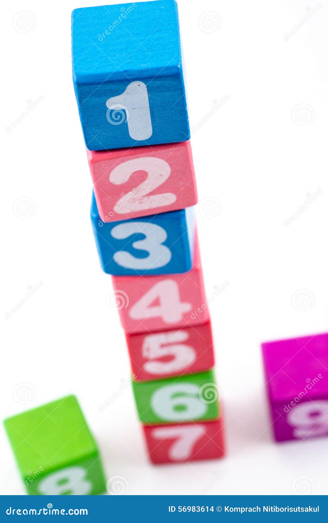 Numbers On Colorful Wooden Blocks Stock Photo - Image of color, blocks ...