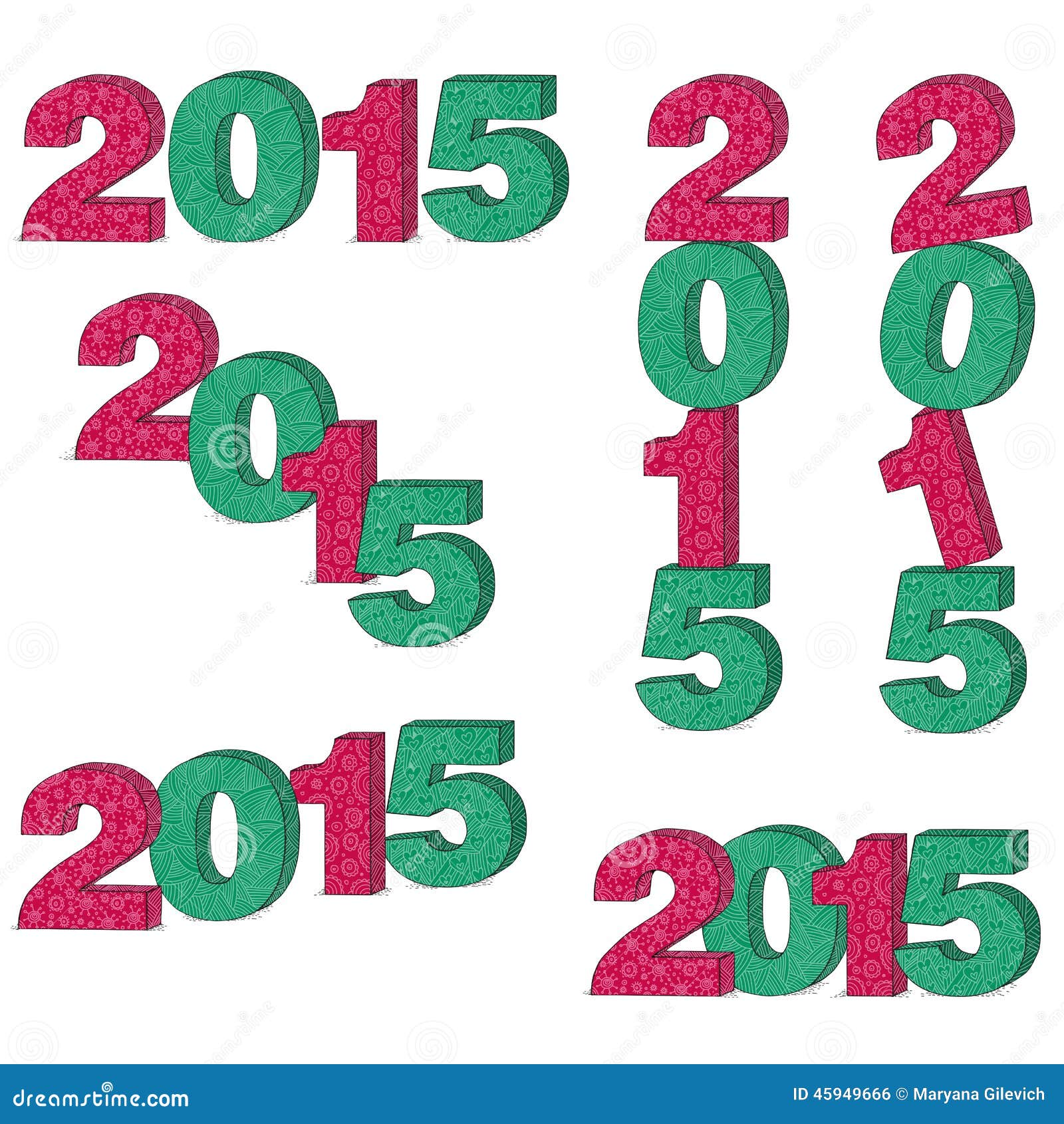 2015 numbers stock vector. Illustration of celebrations - 45949666