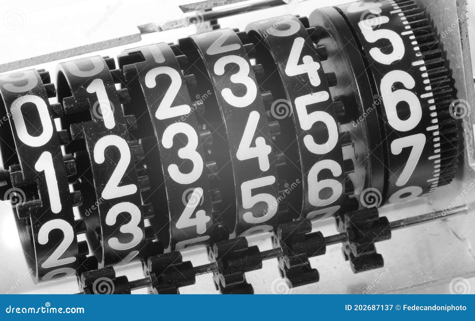 Numbers of a Counter with the Text String 1 2 3 4 5 6 Stock Image ...