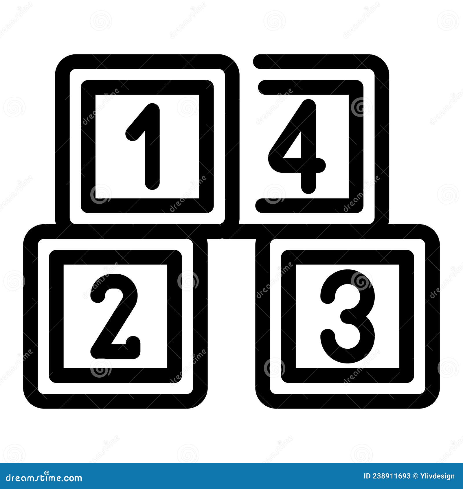 Numbers On Cubes And Happy Kids In Background Vector Illustration ...