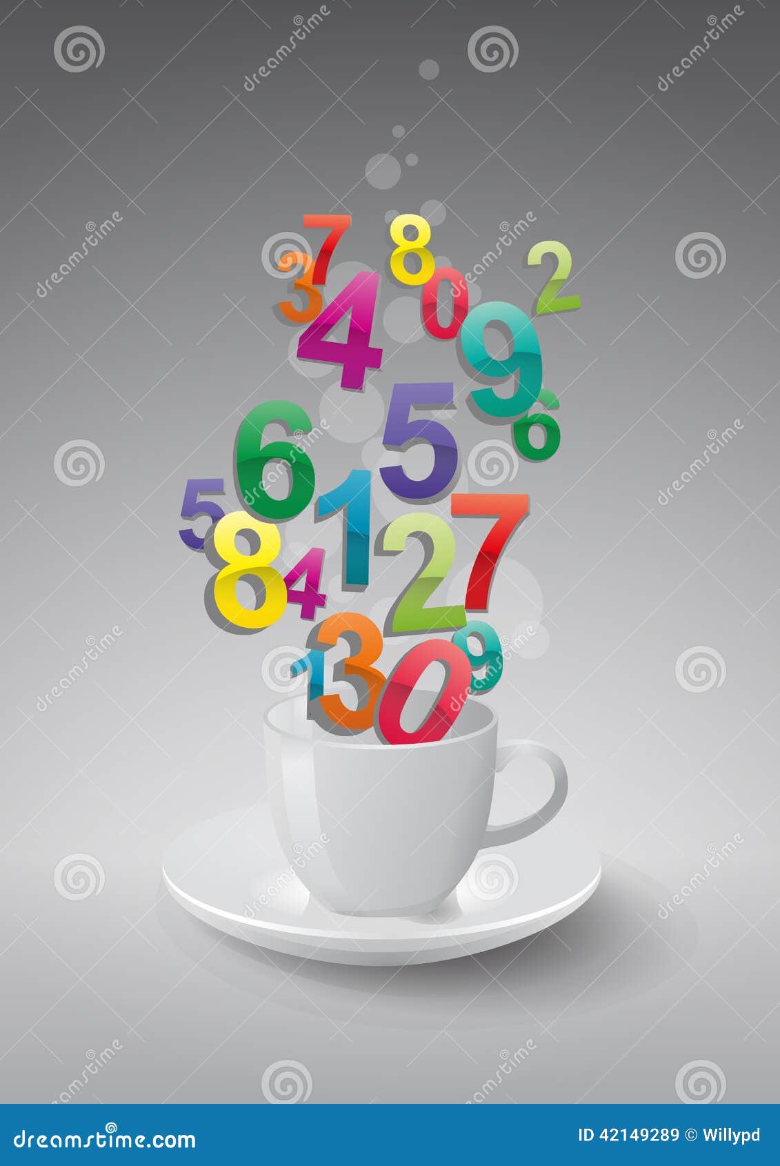 Numbers cup stock vector. Illustration of vector, espresso - 42149289
