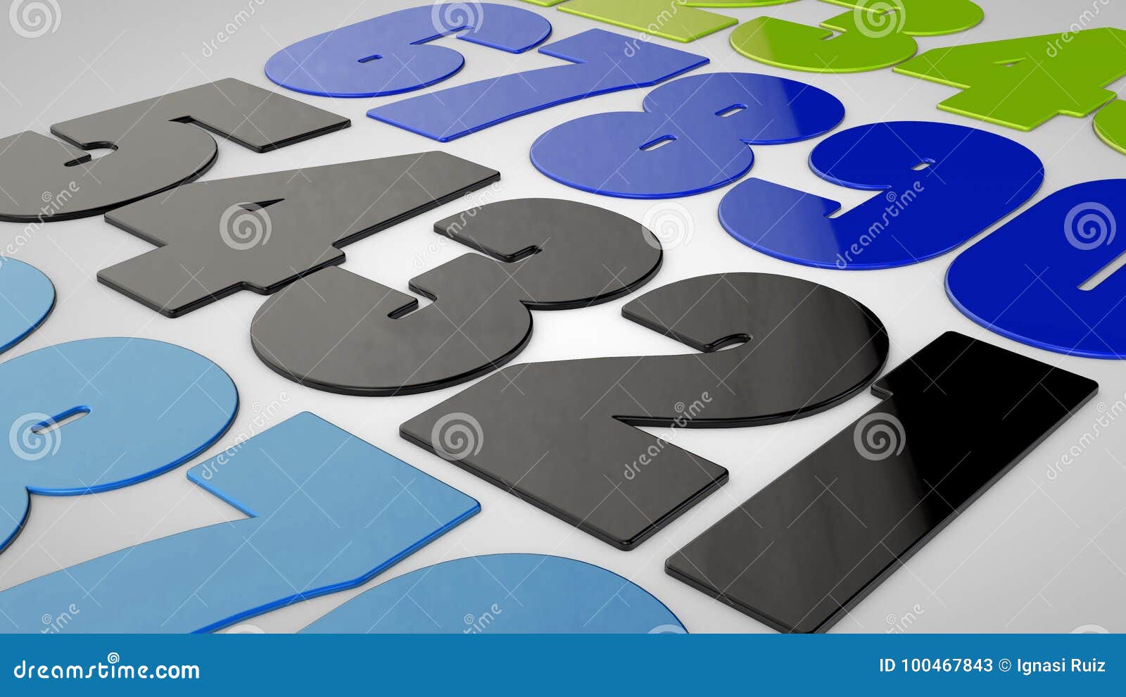 Numbers 3d in Different Colors Stock Illustration - Illustration of ...