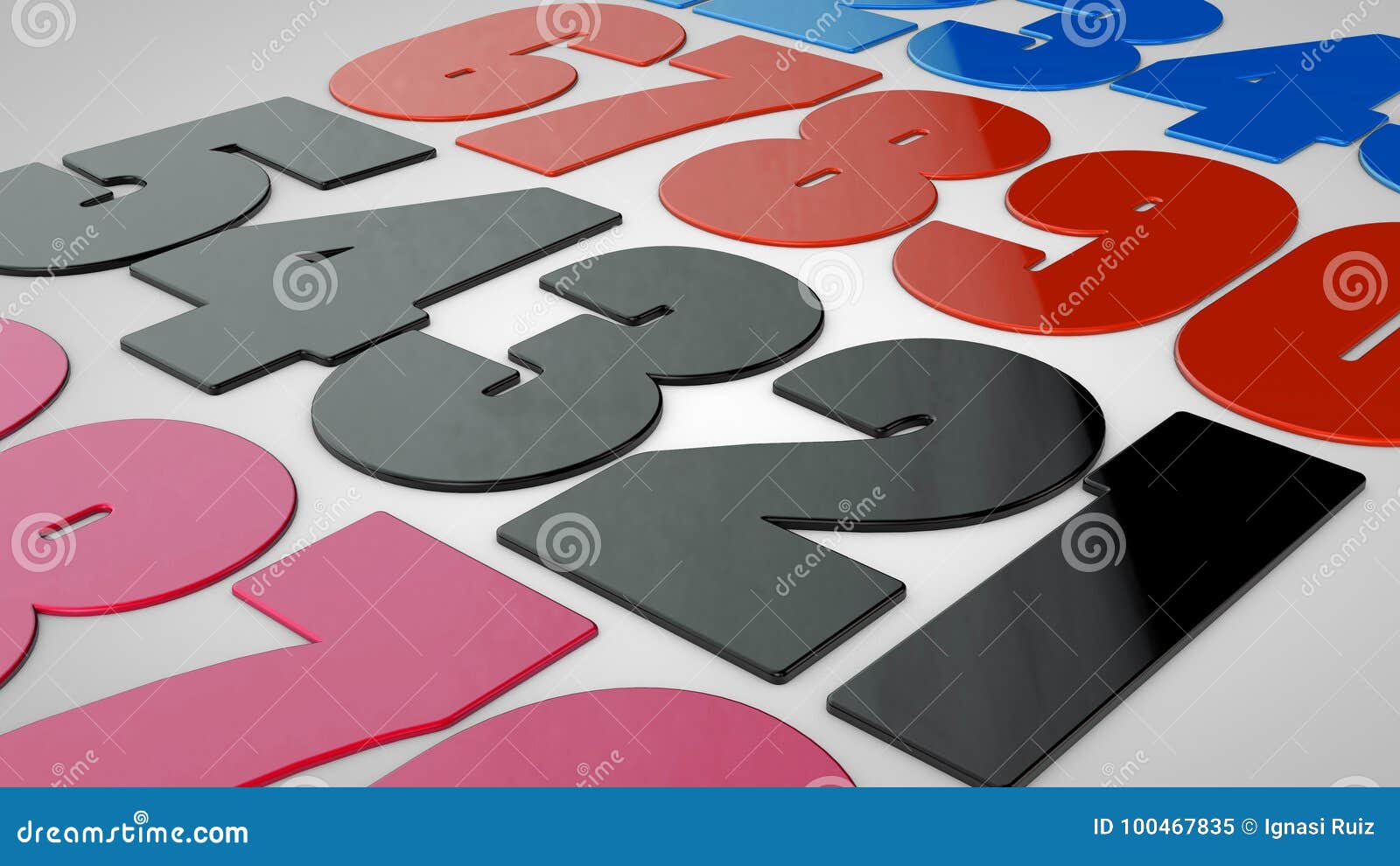 Numbers 3d in Different Colors Stock Illustration - Illustration of ...