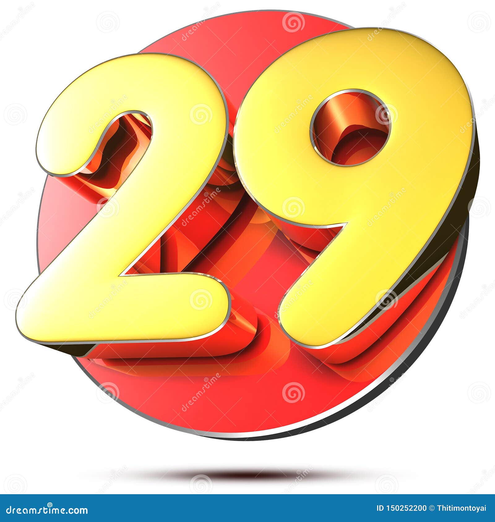 29 Numbers 3D.with Clipping Path. Stock Illustration - Illustration of ...