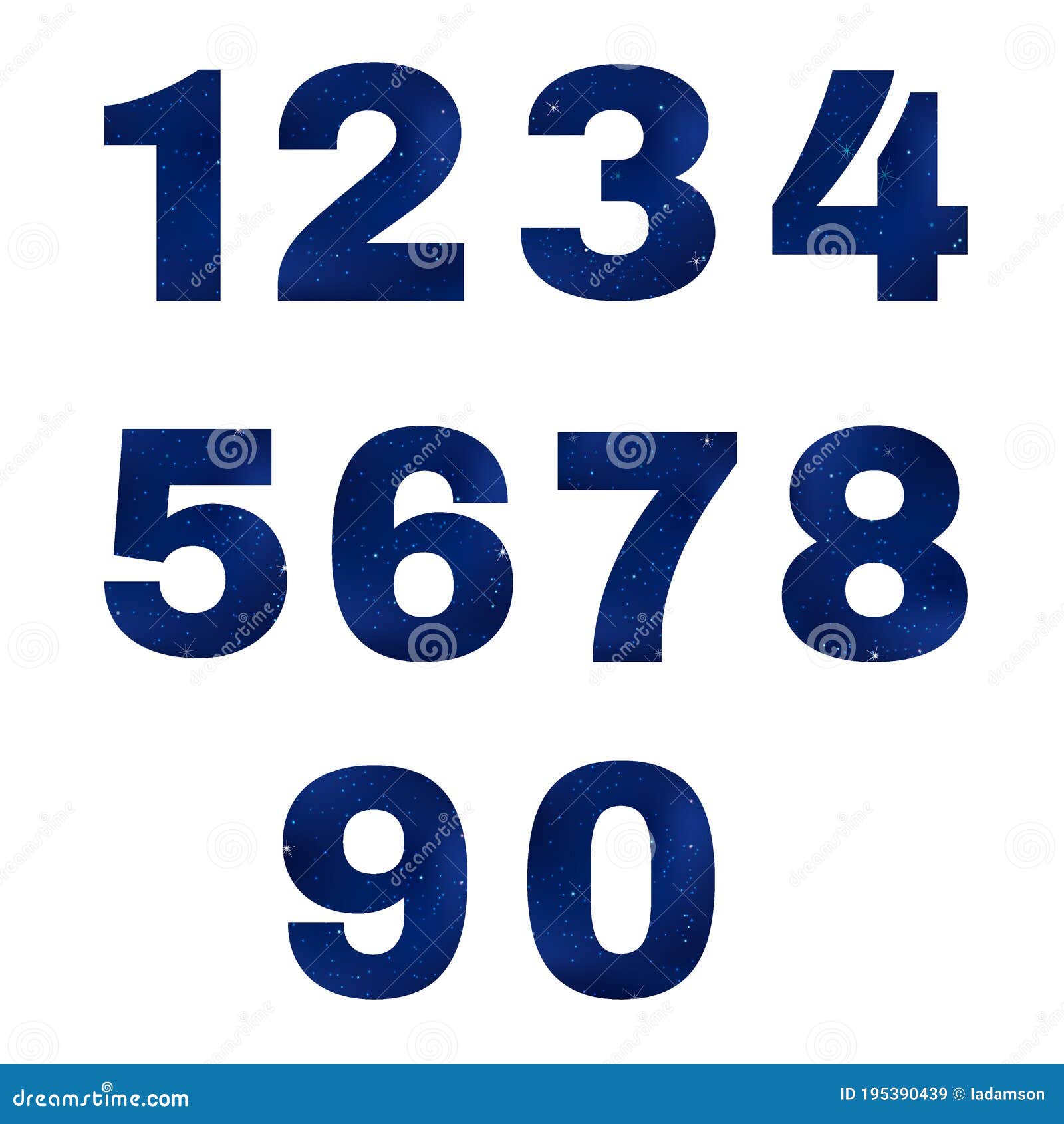 Numbers Dark Sky stock vector. Illustration of seven - 195390439