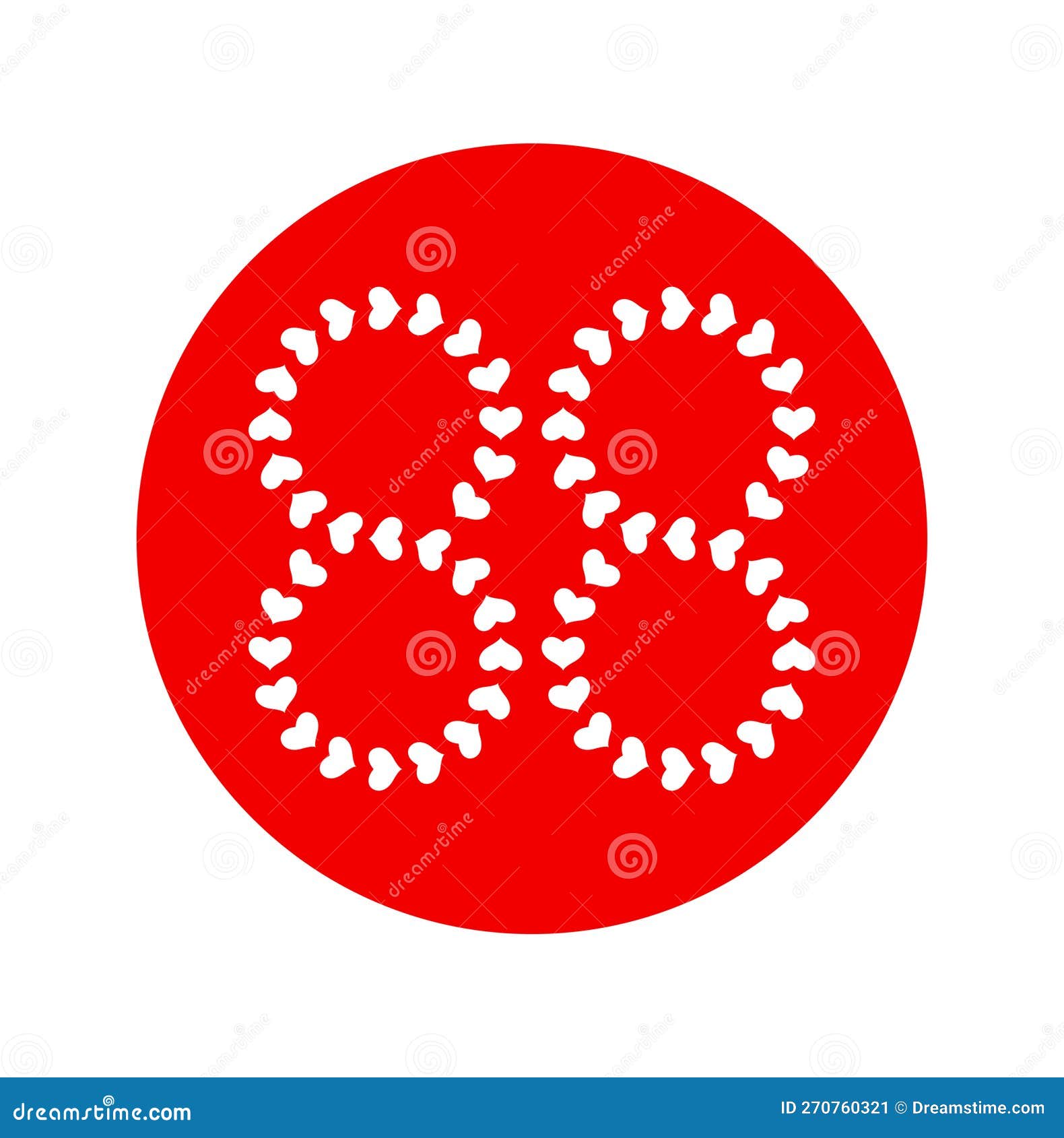 Numbers 88 is Designed with Red Hearts Icon Stock Vector - Illustration ...