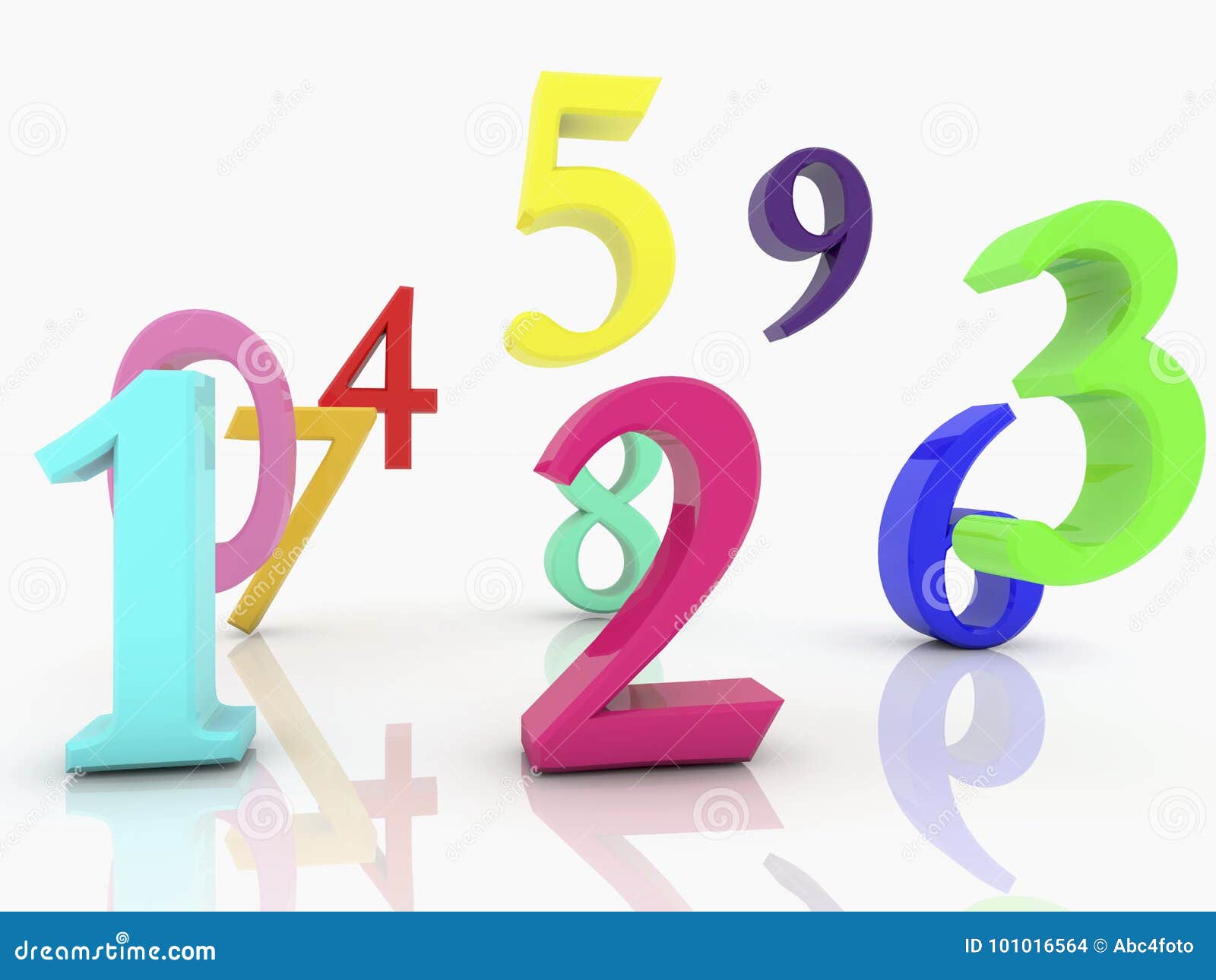Numbers in Different Colors Stock Illustration - Illustration of design ...