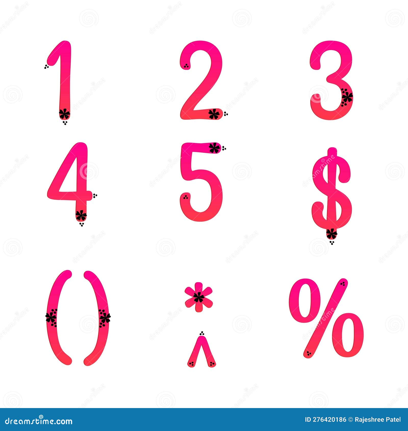 Celebration Numbers. 123 Numbers. Type Digits 0 6 7 8 9. Floral ...