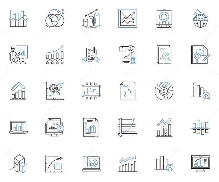 Numbers Digits Line Icons Collection Quantity Enumeration Mathematics Calculation Figures