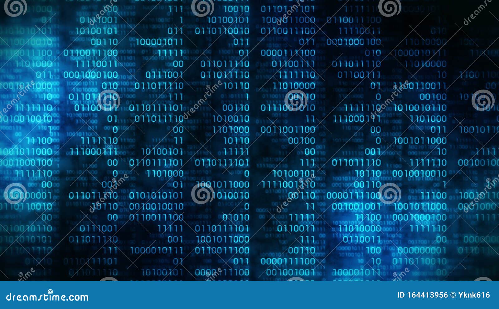 Binary Code Dark Blue Background. Web Online Streaming with Digital ...