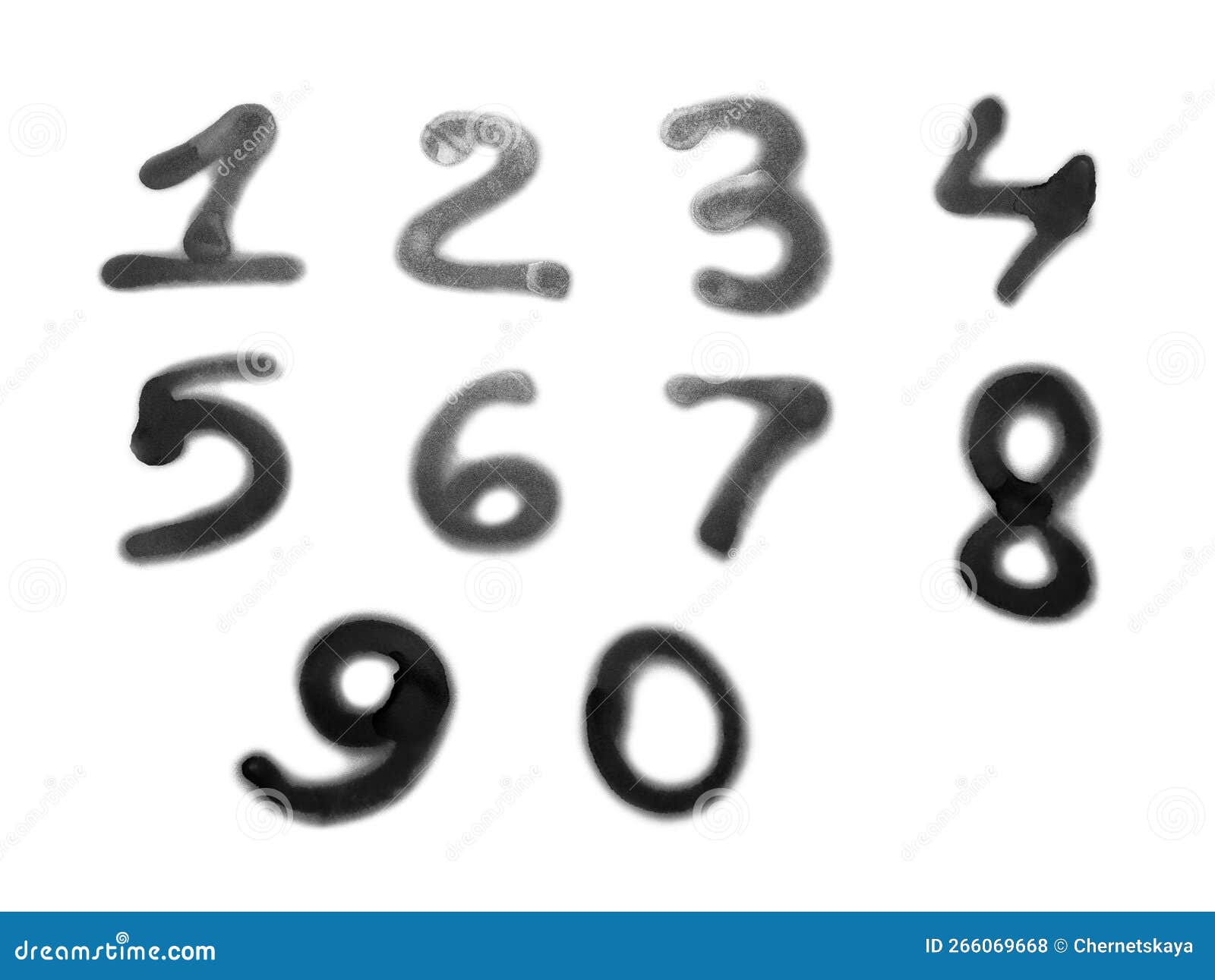 Numbers Drawn by Spray Paint on White Background Stock Photo - Image of ...