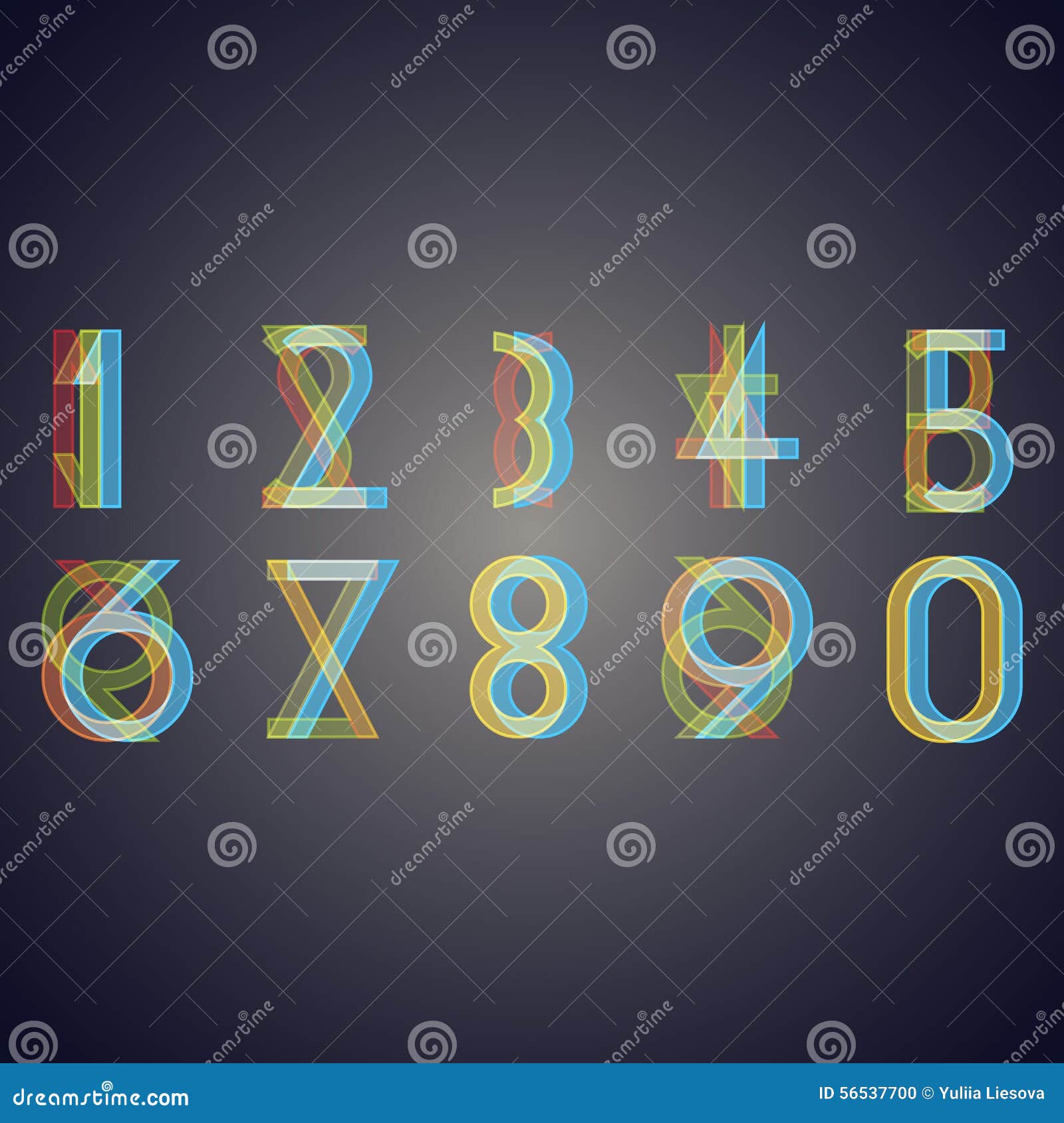 Numbers with Effect of Interference Stock Vector - Illustration of sign ...
