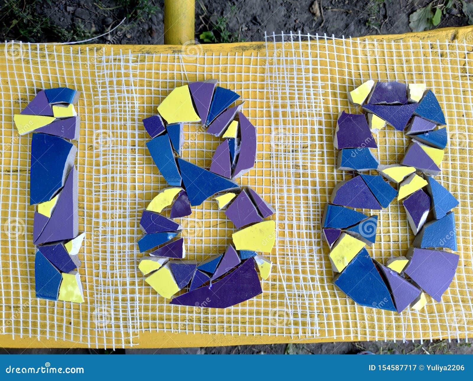 Numbers Eight and One with Mosaic Stock Image - Image of figure ...