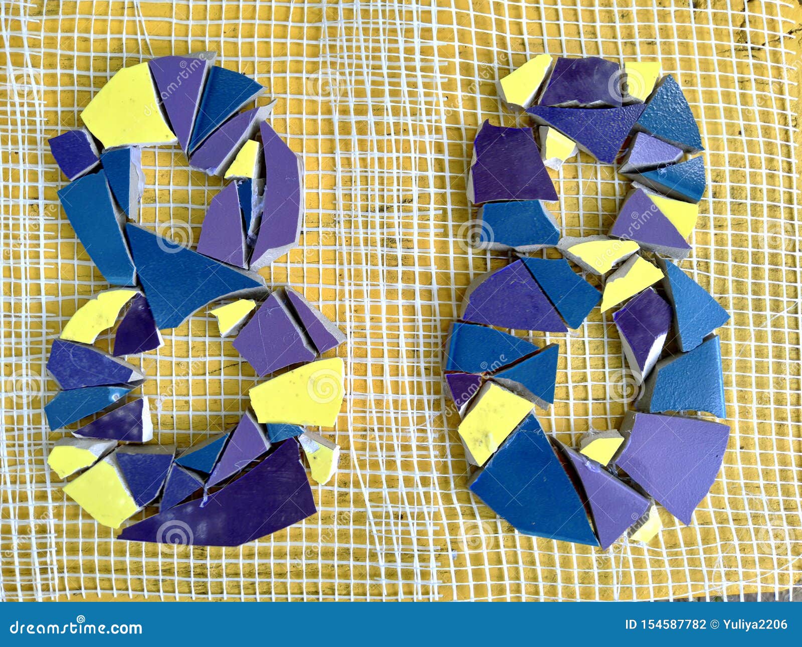 Numbers Eight and One with Mosaic Stock Photo - Image of arab, closeup ...