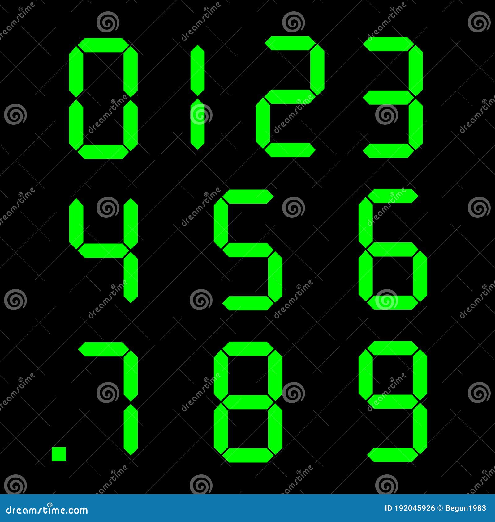 Numbers are Electronic in a Vector.Set of Electronic Numbers Vector ...