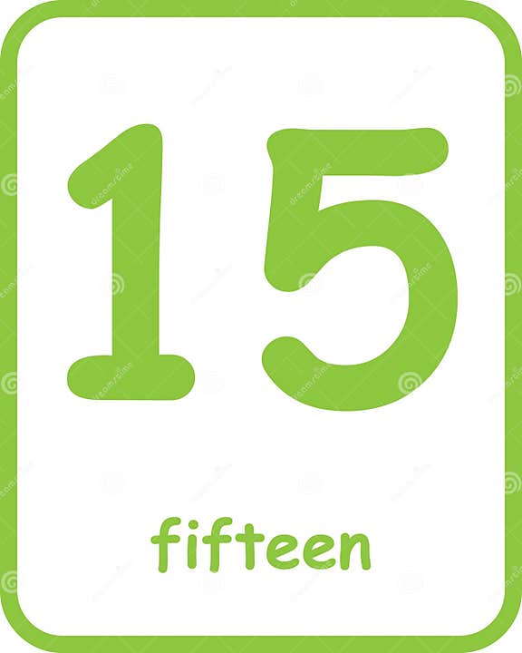 15 Flashcard Numbers for Kids Stock Illustration - Illustration of ...