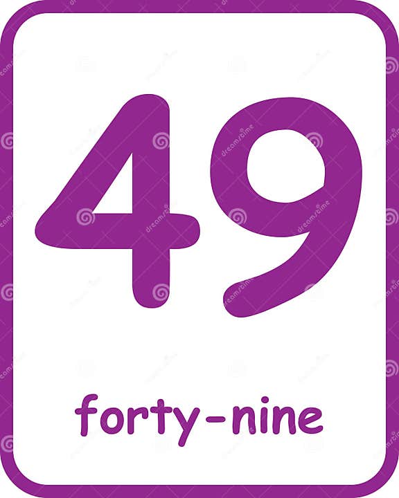 49 Flashcard Numbers for Kids Stock Illustration - Illustration of ...