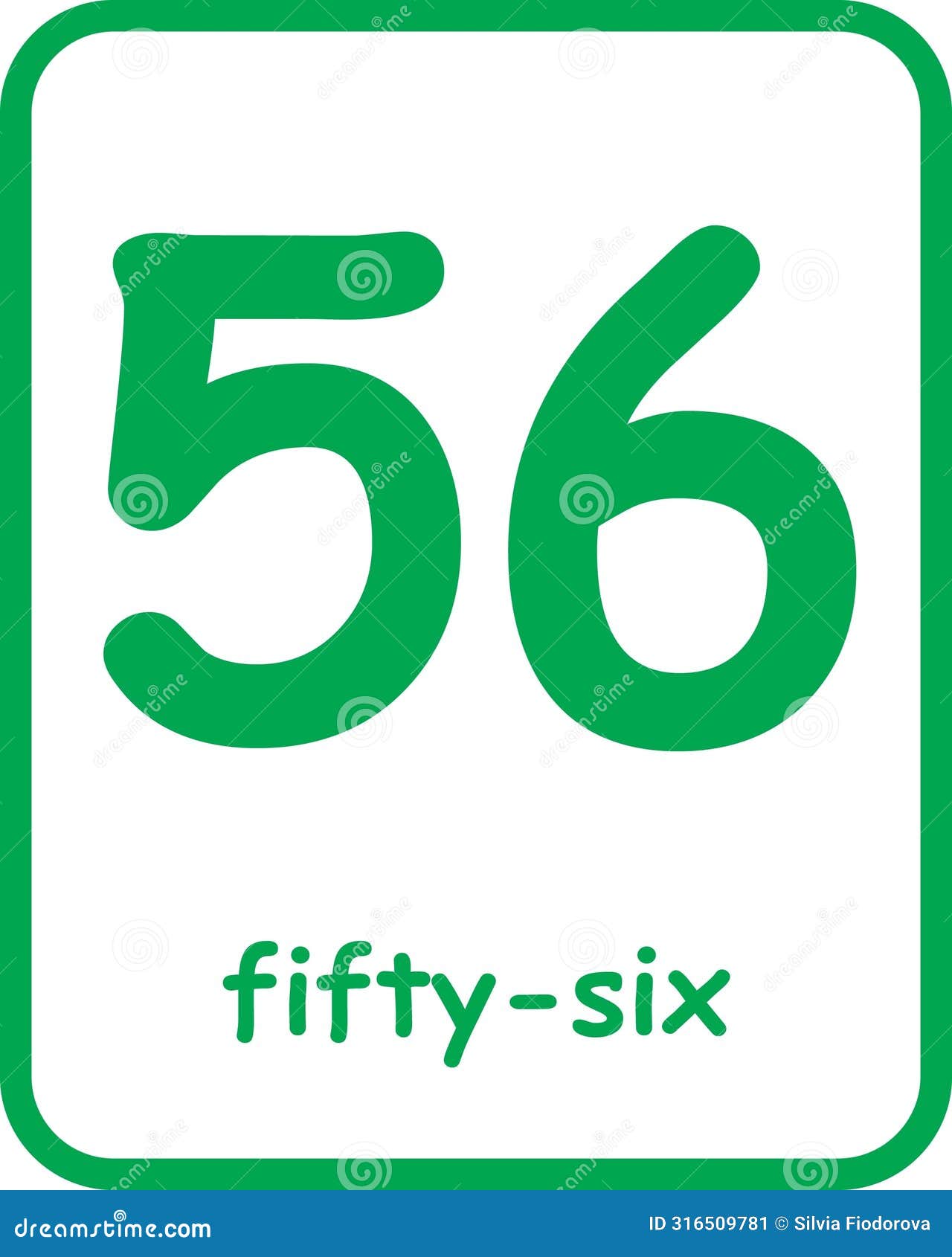 56 Flashcard Numbers for Kids Stock Illustration - Illustration of ...