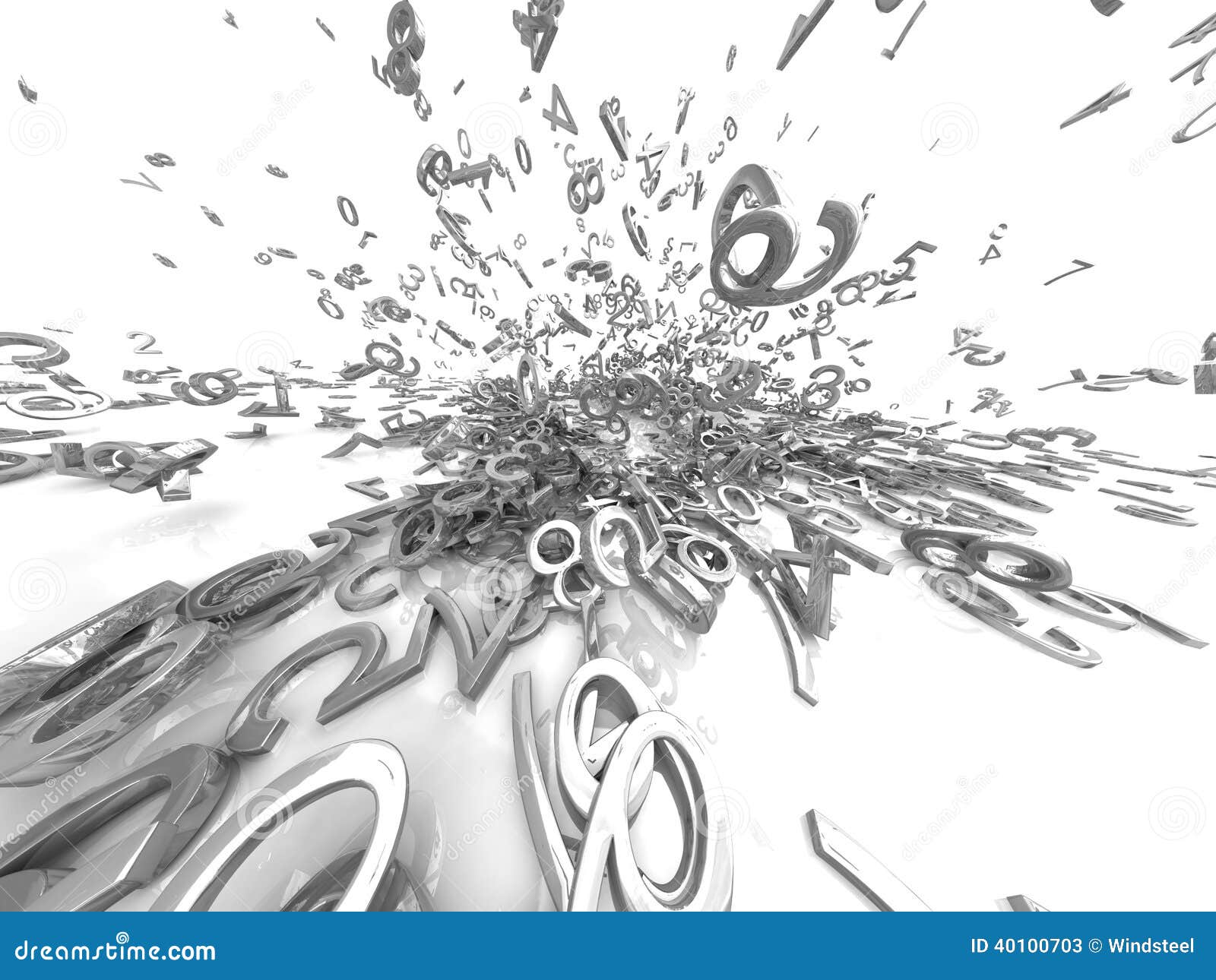 Numbers exploded stock illustration. Illustration of counting - 40100703