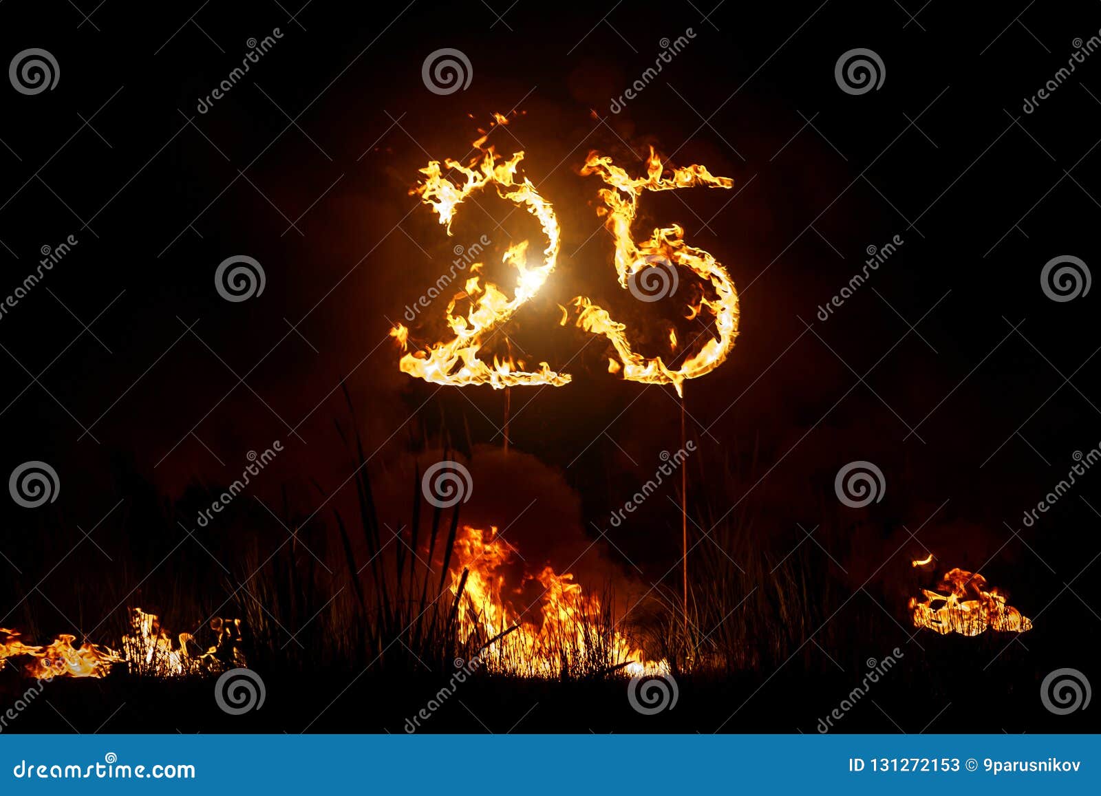 Numbers 25 on Fire. Burning Digits. Twenty Five. Stock Image - Image of ...