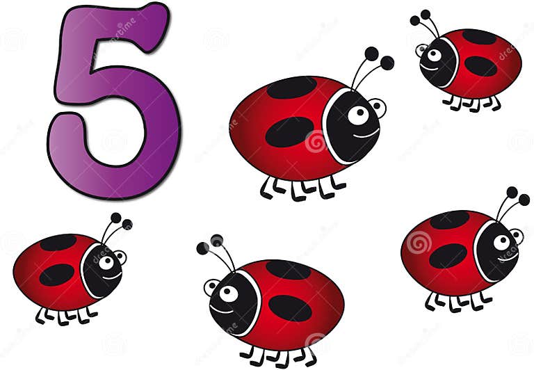 Numbers: five stock illustration. Illustration of colors - 10400624