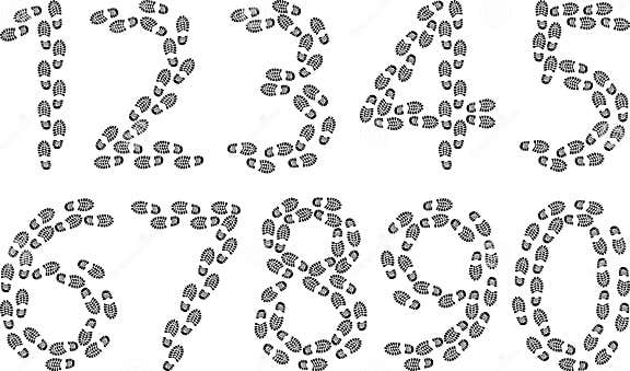 Numbers footprints stock vector. Illustration of shoe - 38105051