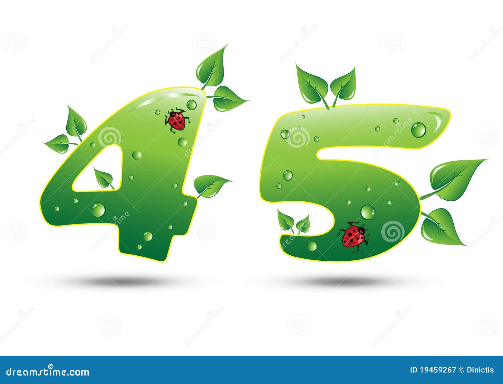 Numbers Four And Five Green Nature Concept Royalty Free Stock ...