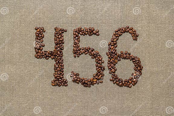 Numbers Four, Five, Six from Coffee Beans Stock Photo - Image of drink ...