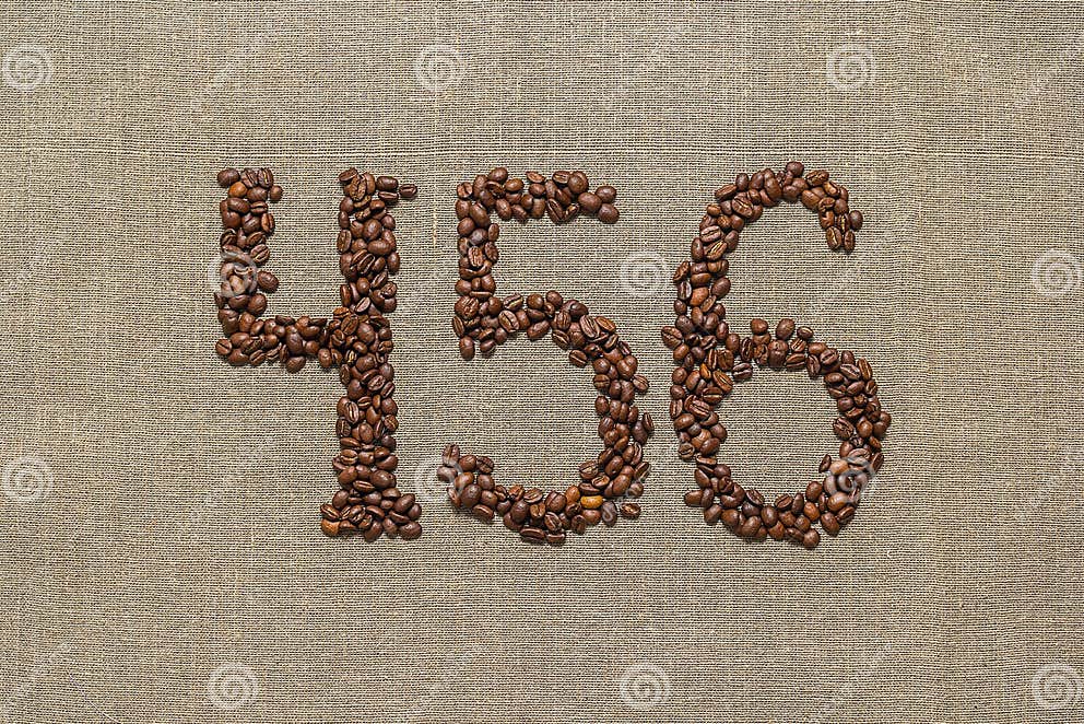 Numbers Four, Five, Six from Coffee Beans Stock Photo - Image of drink ...