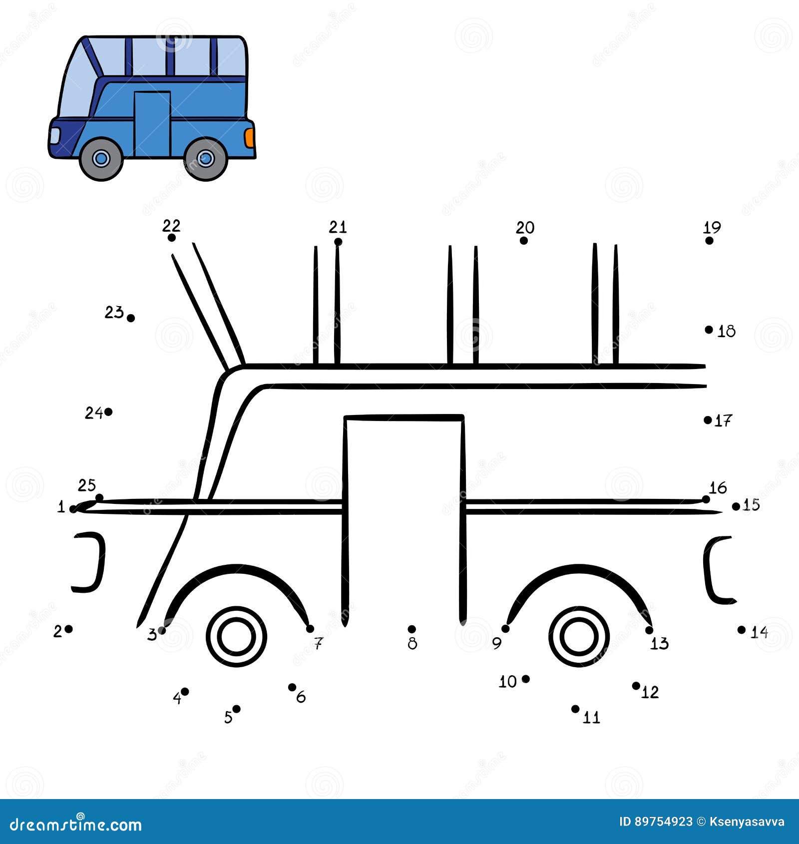 Numbers game, Bus stock vector. Illustration of preschool - 89754923