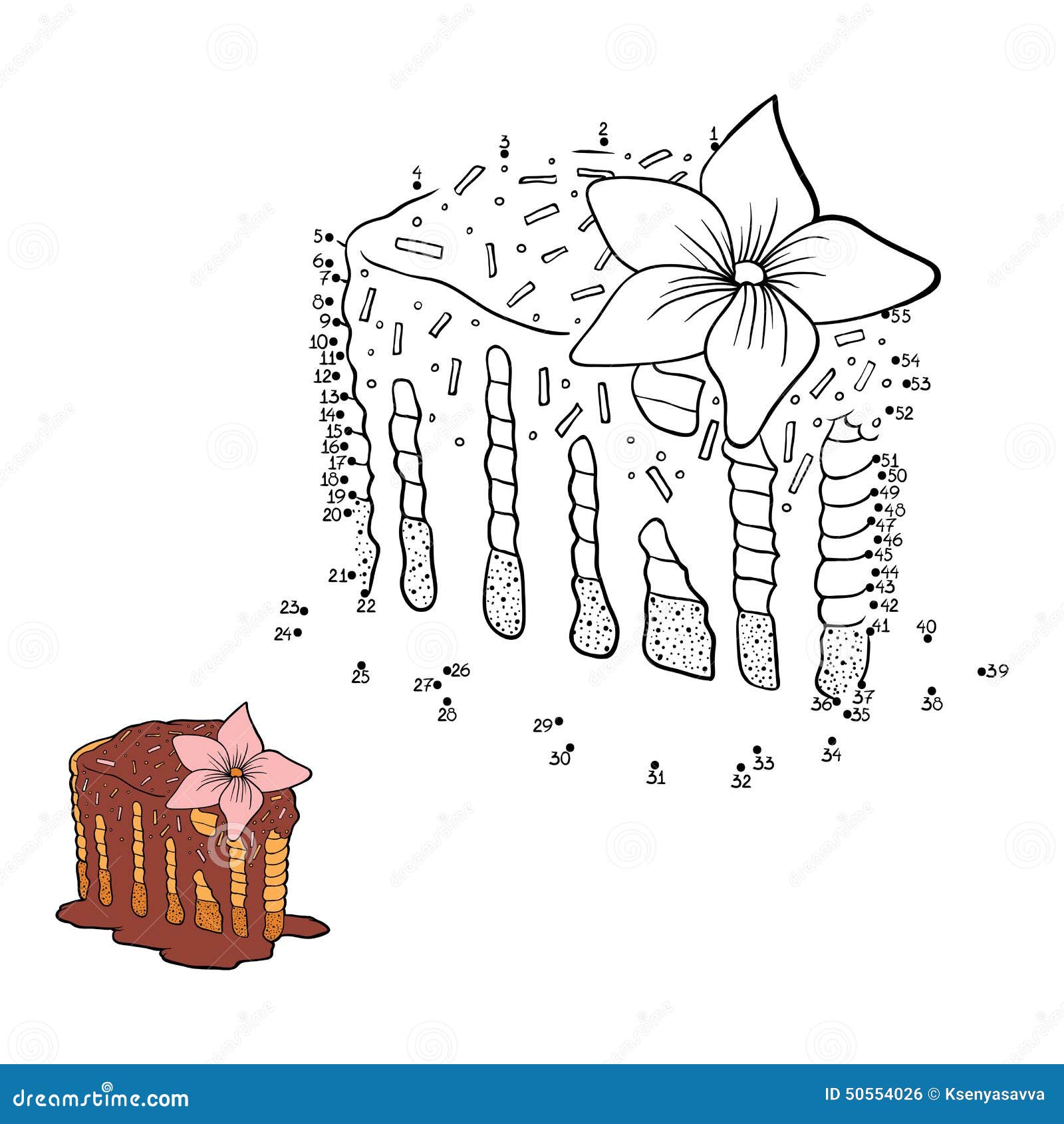 Numbers game (cake) stock vector. Illustration of nice - 50554026