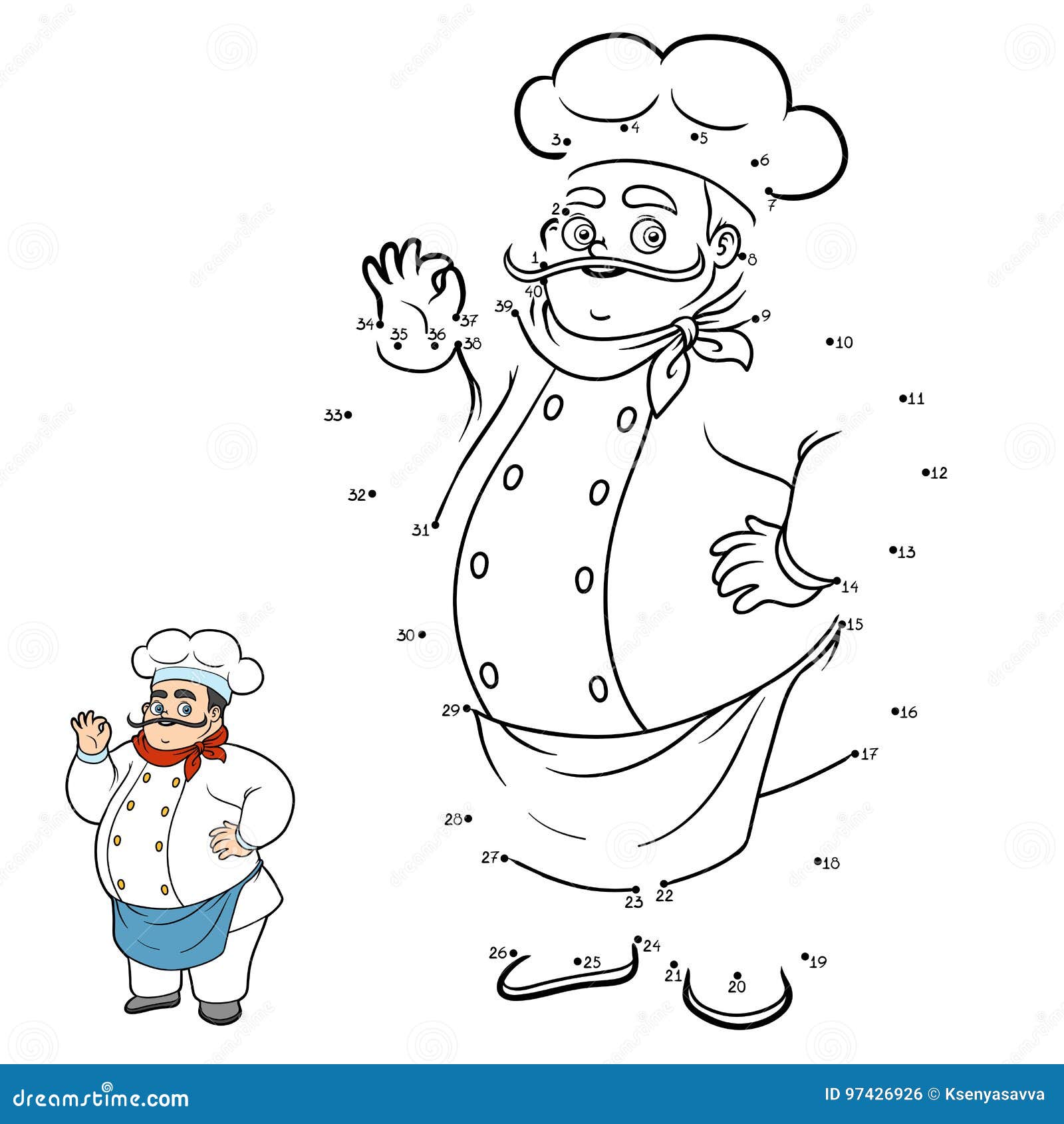 Numbers game, Chef stock vector. Illustration of catering - 97426926