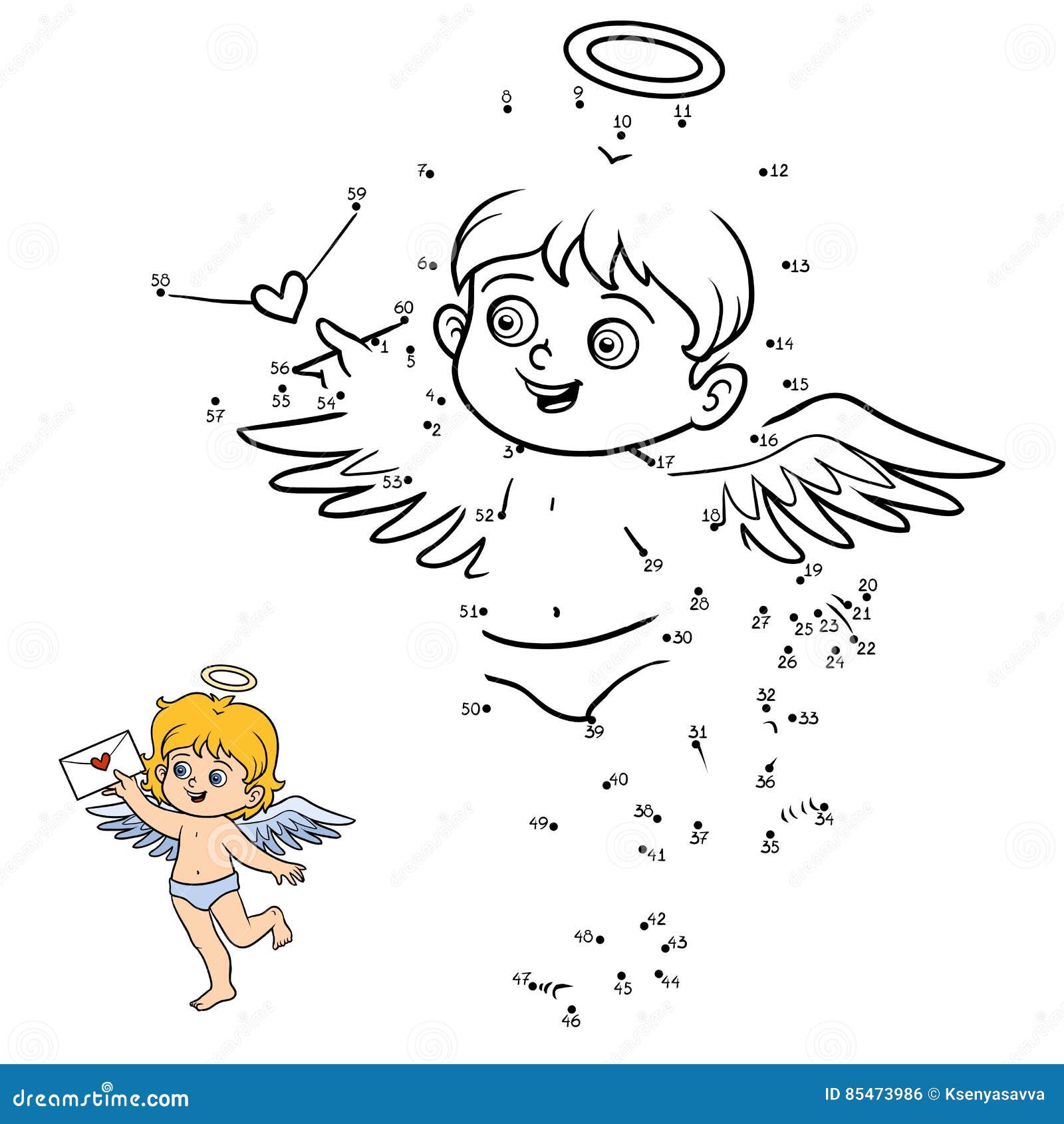 Numbers Game for Children, Angel Stock Vector - Illustration of ...