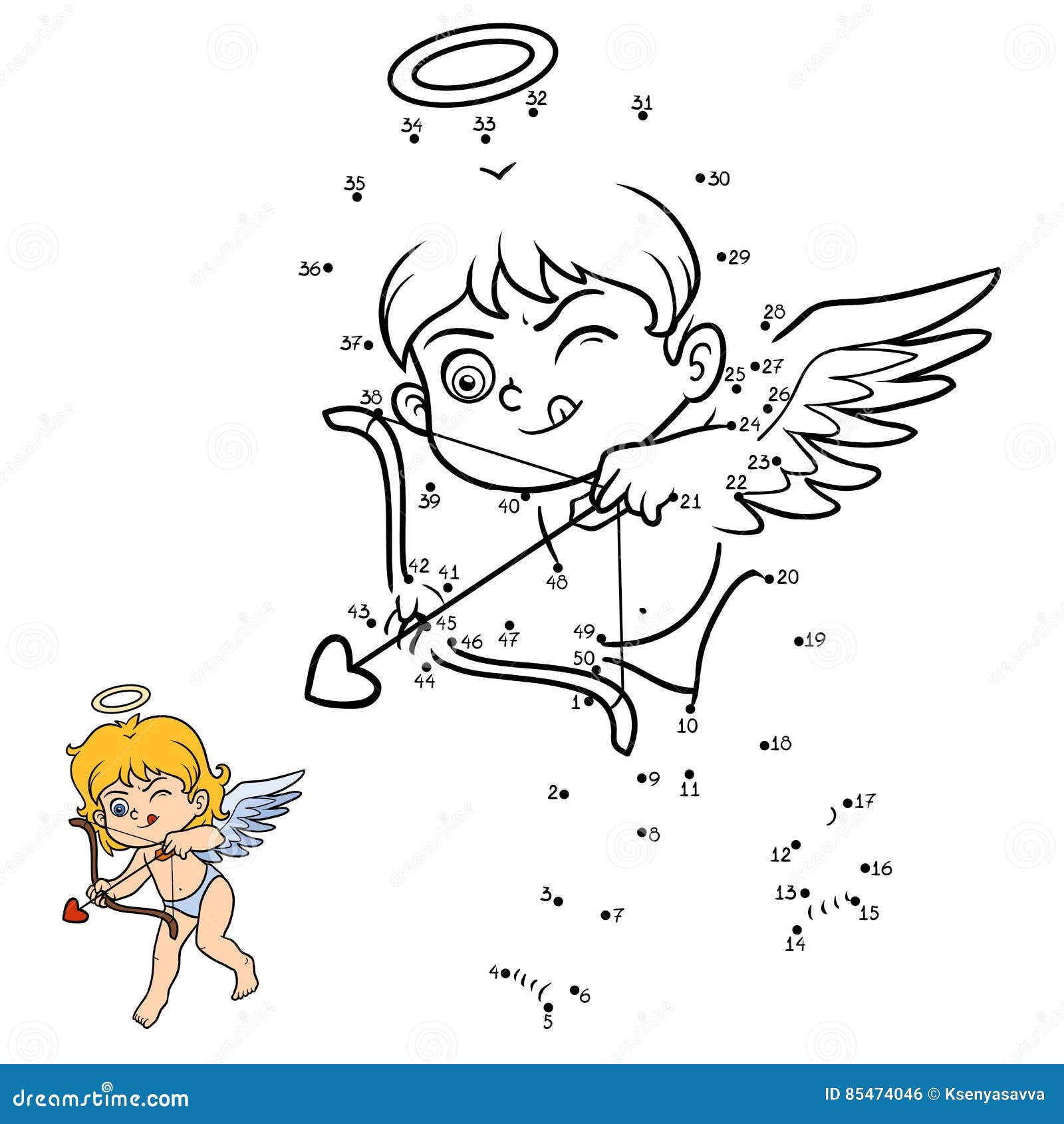 Numbers Game for Children, Angel Stock Vector - Illustration of happy ...