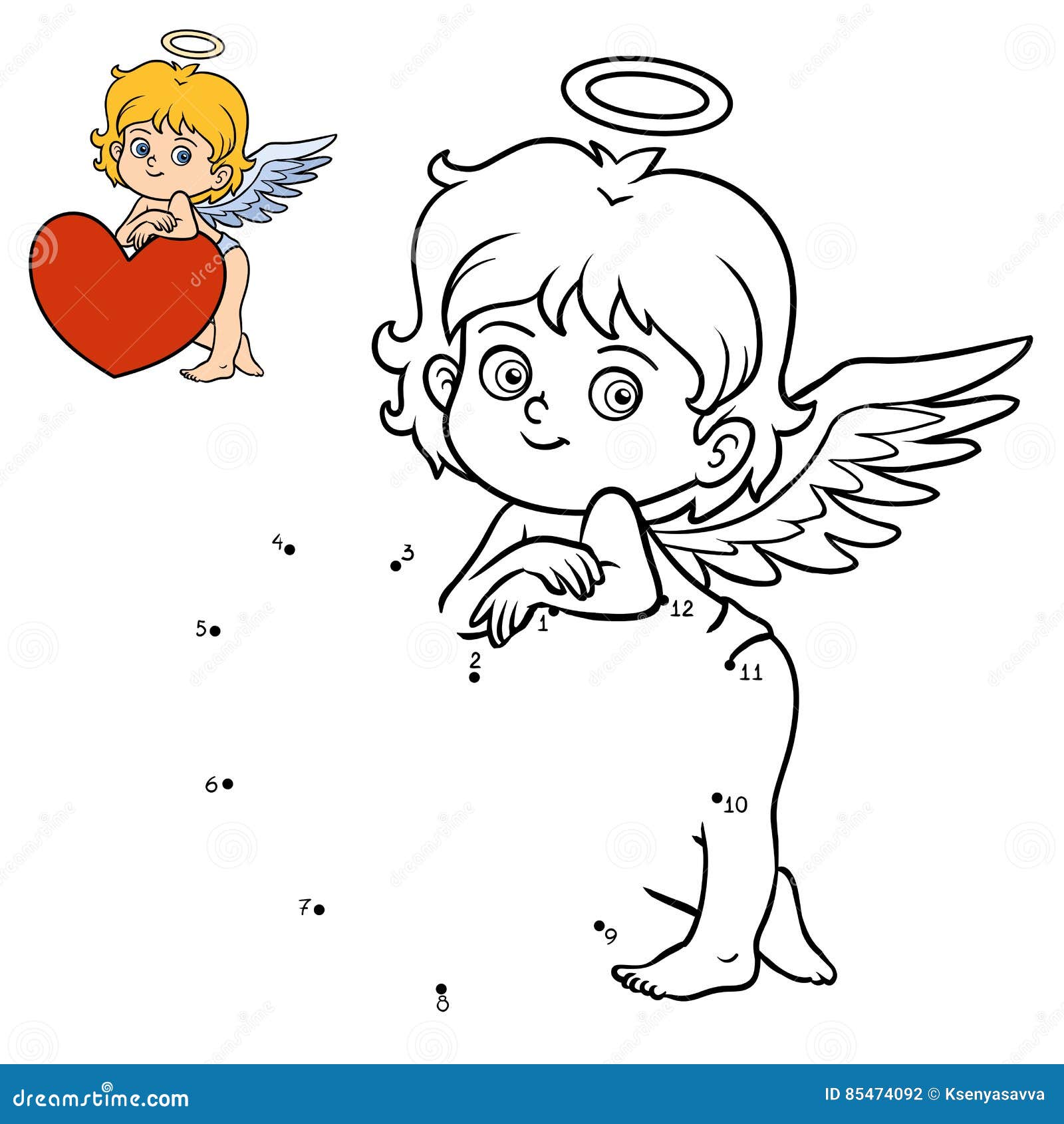 Numbers Game for Children, Angel Stock Vector - Illustration of ...