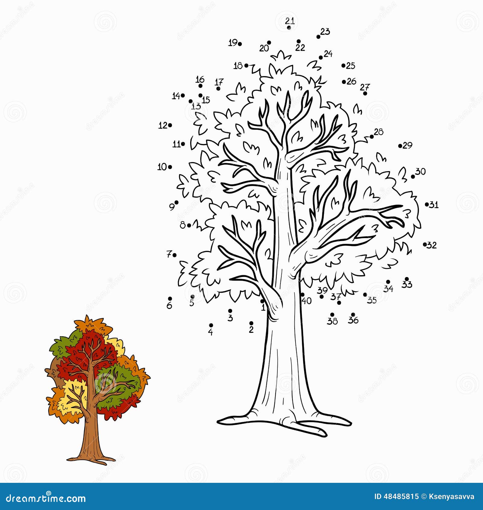 Numbers Game for Children (autumn Tree) Stock Vector - Illustration of ...