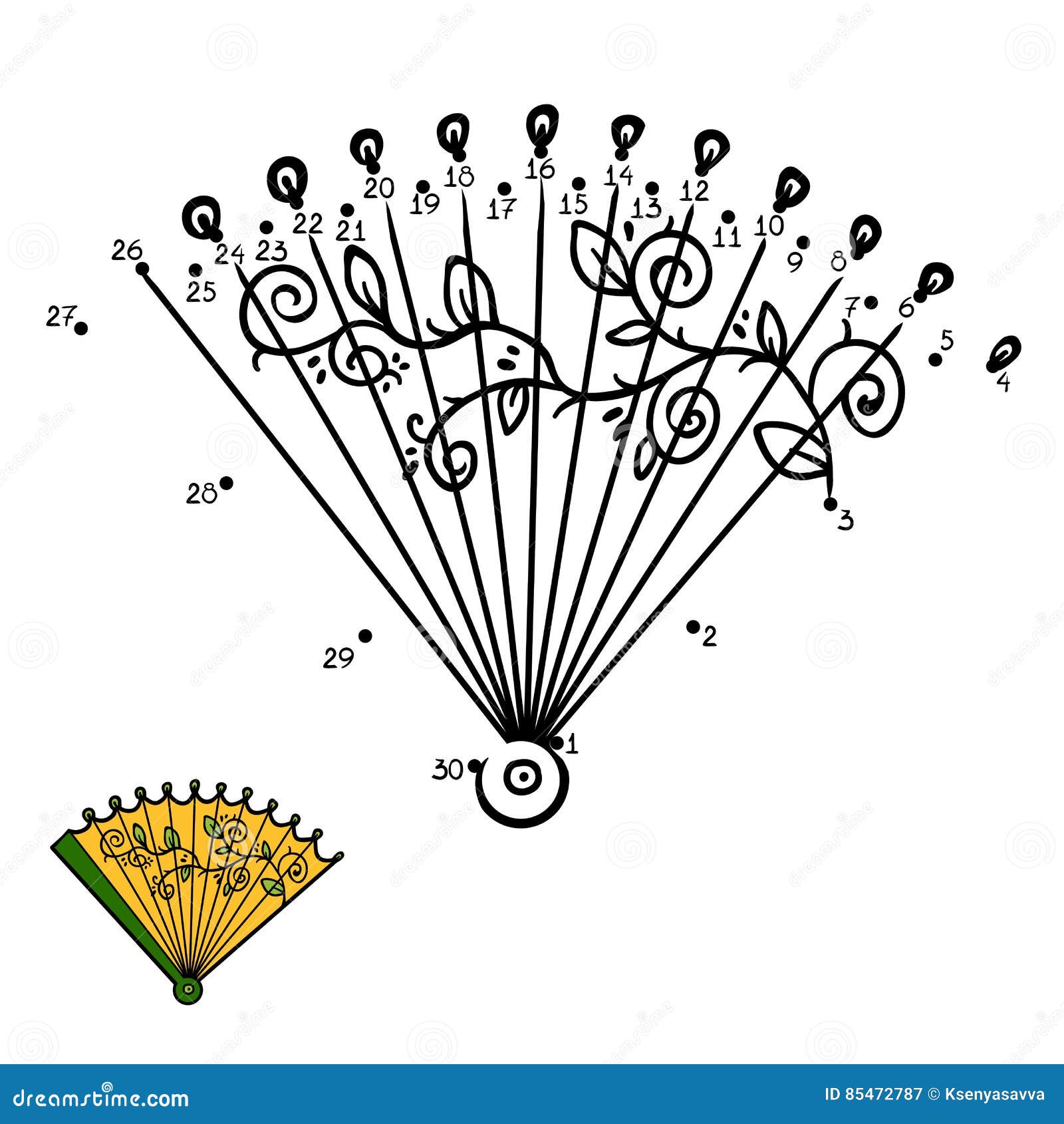 Numbers Game for Children, Fan Stock Vector - Illustration of number ...