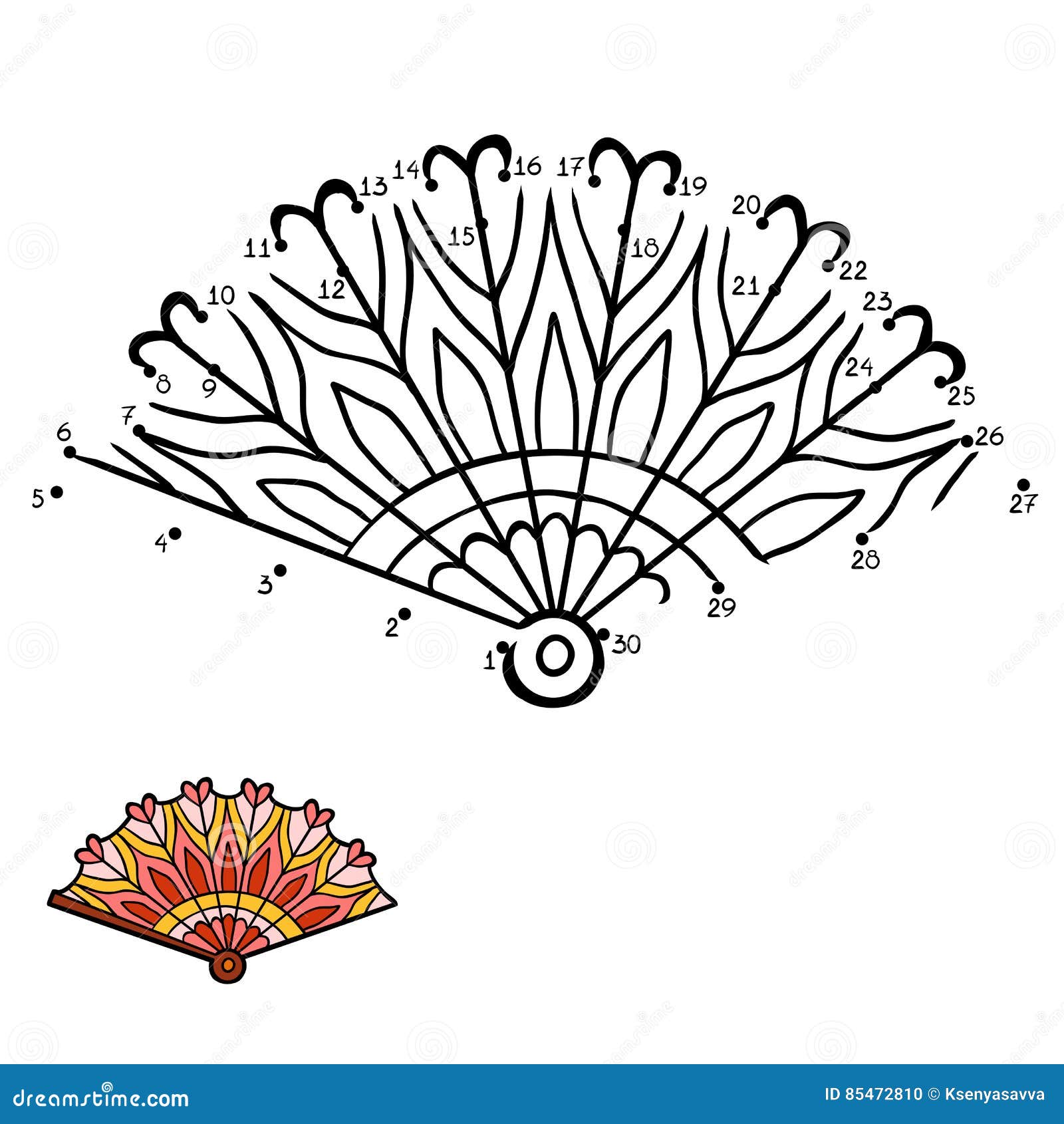 Numbers Game for Children, Fan Stock Vector - Illustration of accessory ...