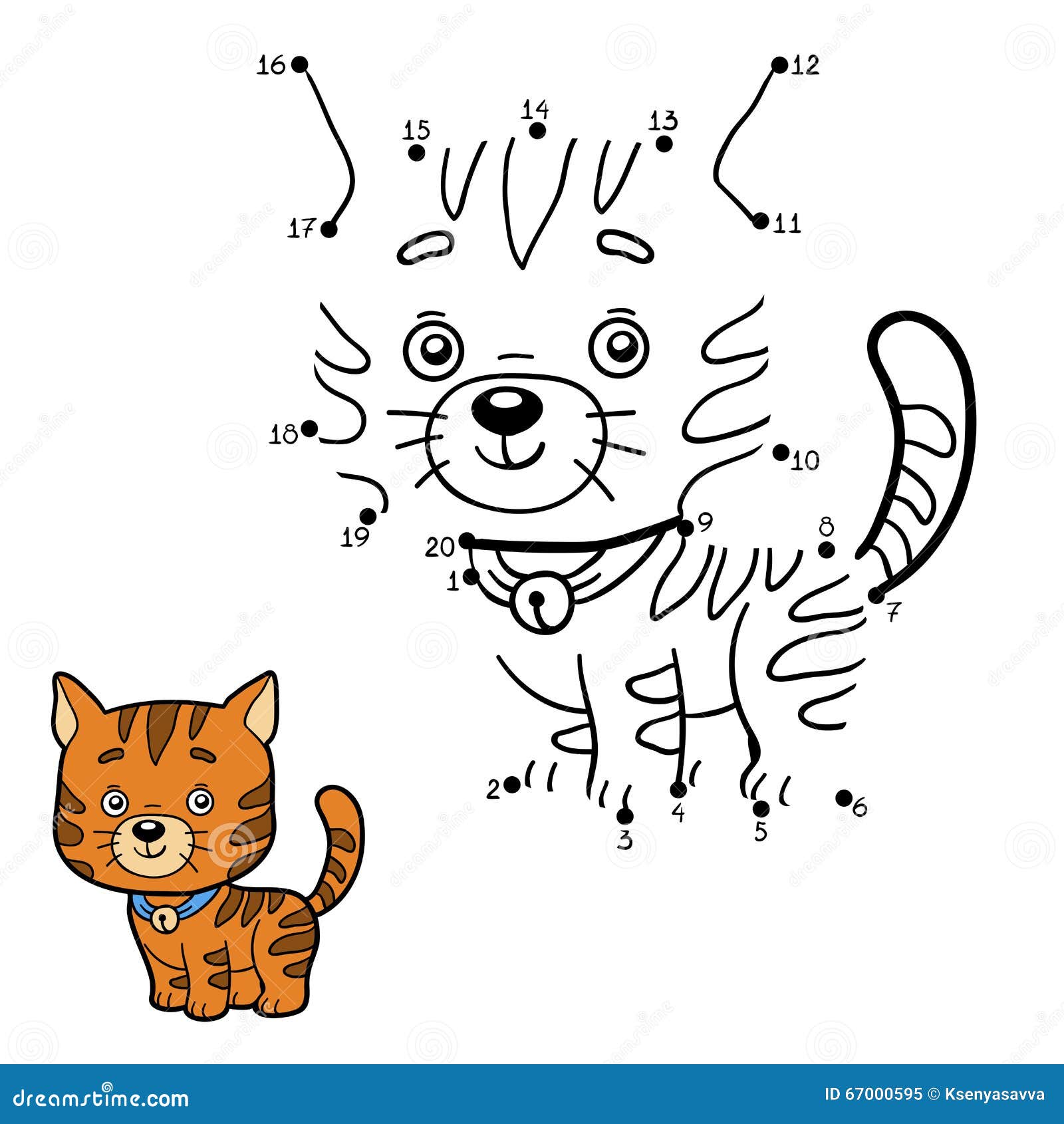 Numbers Game for Children (ginger Cat) Stock Vector - Illustration of ...